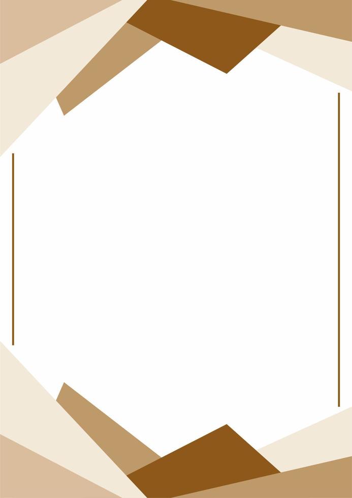 Frame Or Border With Empty Space Abstract Background Brown Stripes And Triangles On White