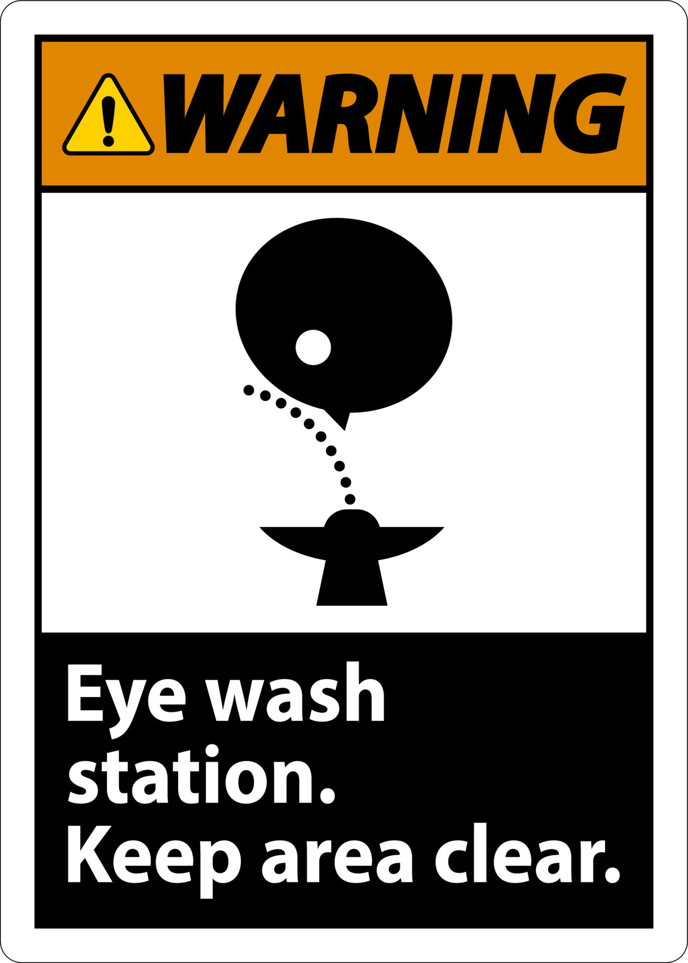 Warning Eye Wash Station Keep Area Clear Sign 21546758 Vector Art at ... Warning Eye Wash Station Keep Area Clear Sign 21546758 Vector Art at ...