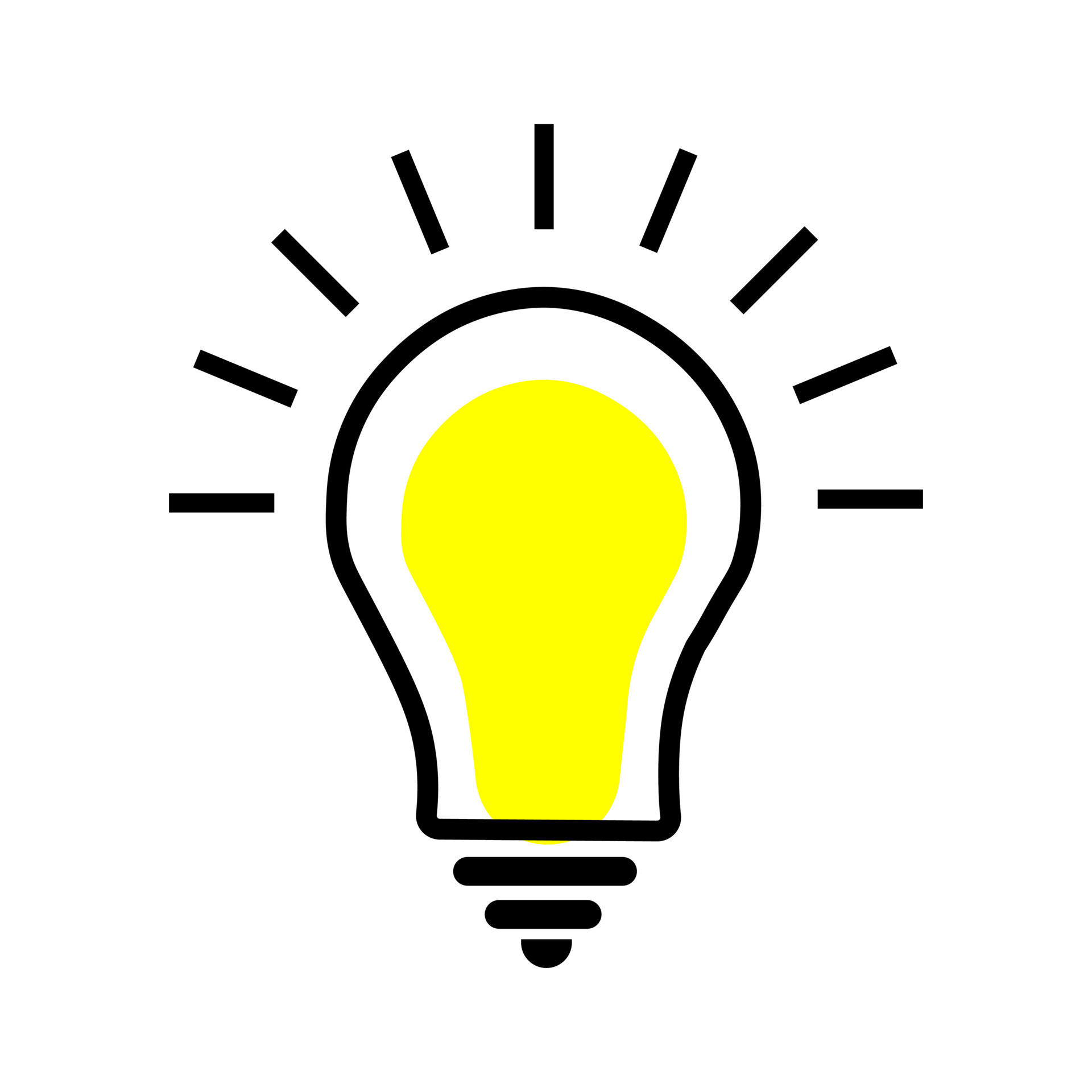 Light bulb with sparkle rays shine. Yellow Light bulb and check mark ... Light bulb with sparkle rays shine. Yellow Light bulb and check mark ...