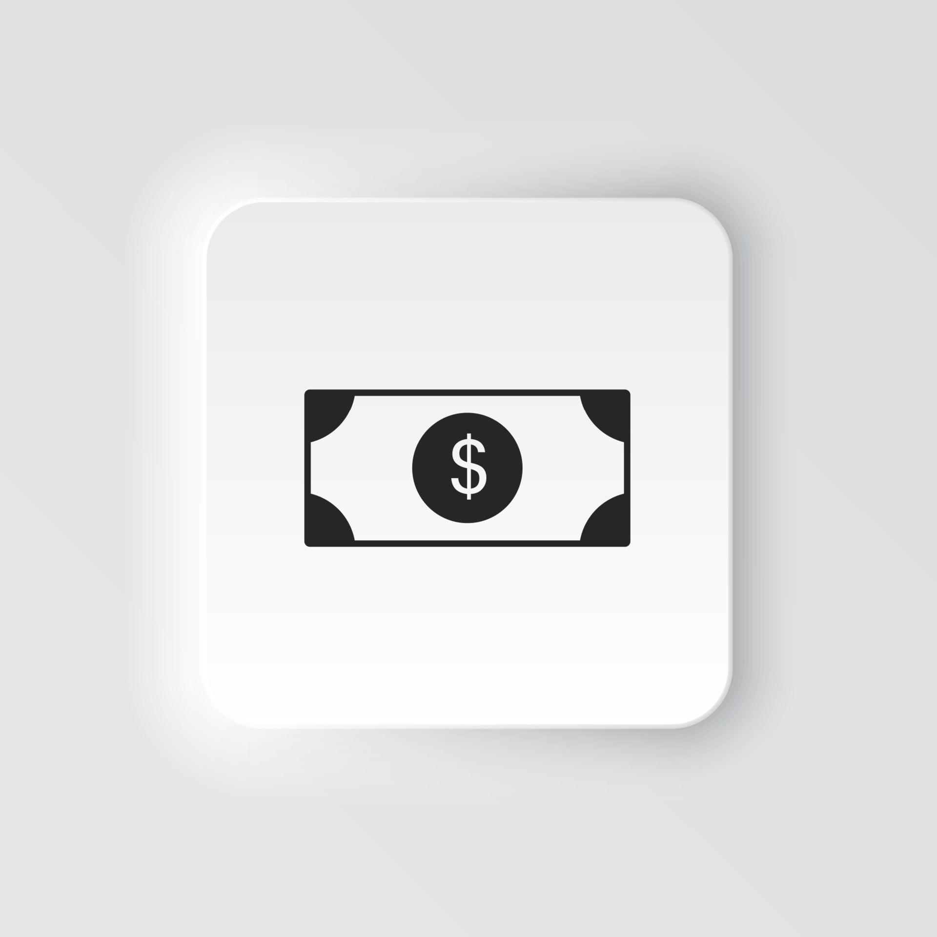Rectangle button icon Dollar. Button banner Rectangle badge interface for application ...