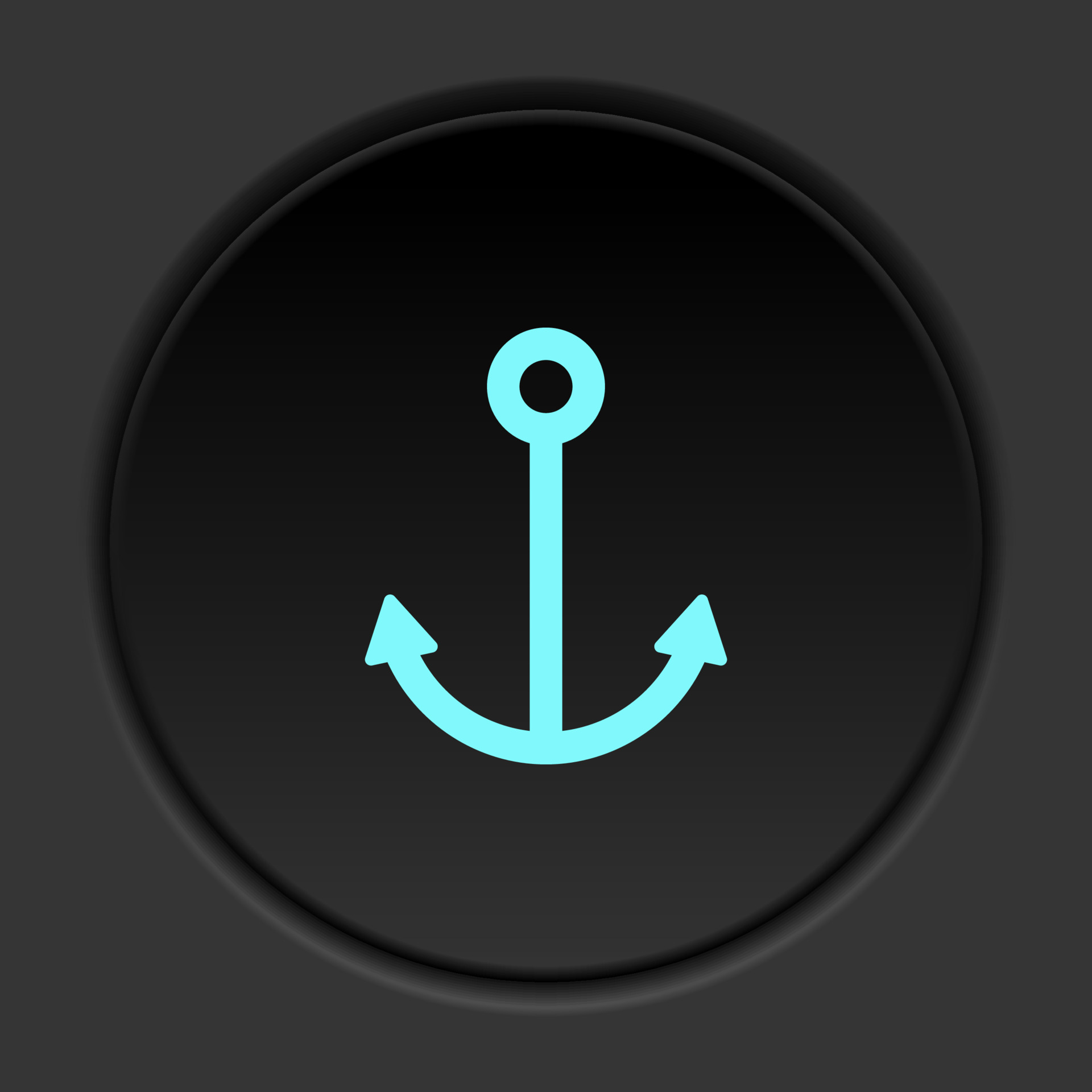 Round button icon Anchor. Button banner round badge interface for application illustration on ...