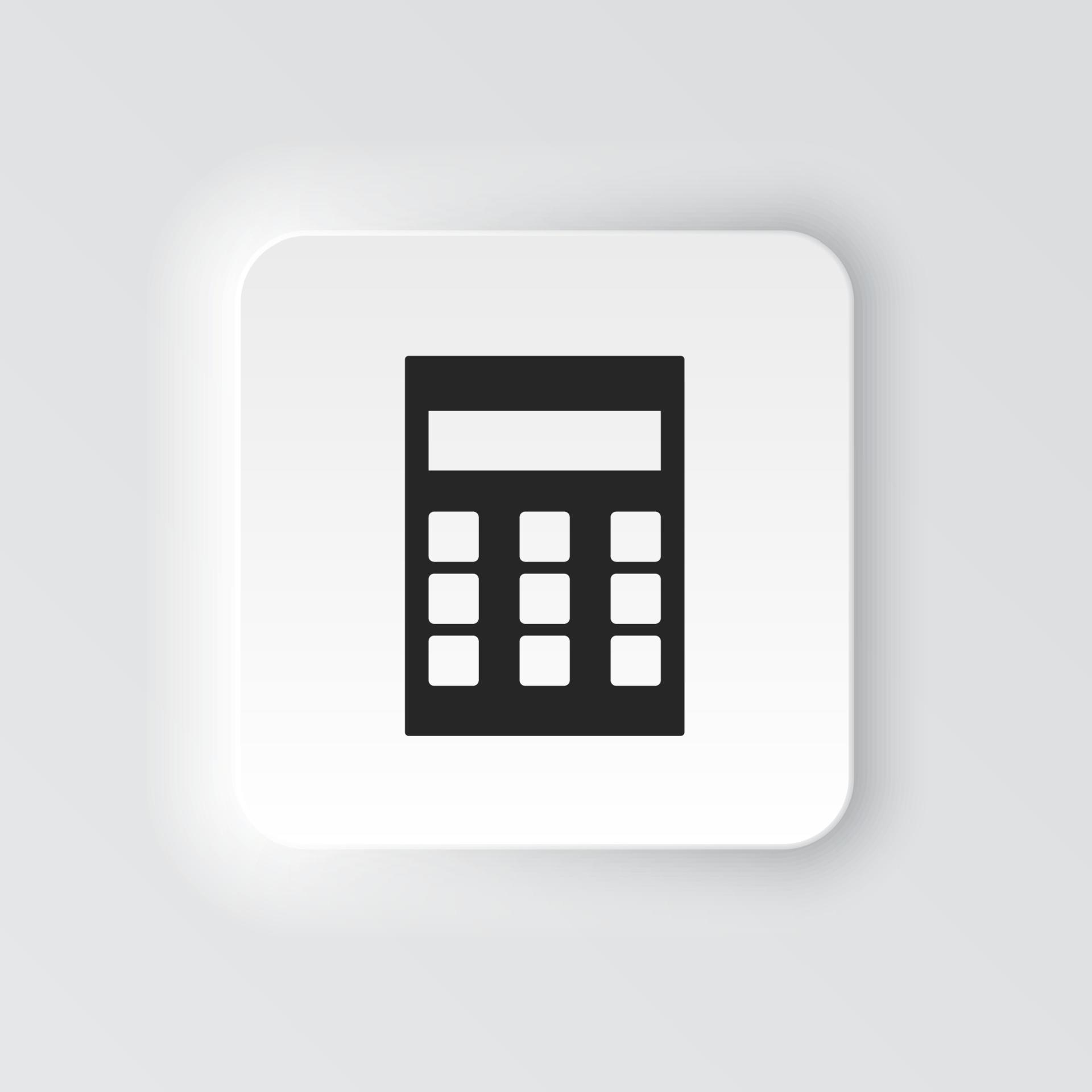 Rectangle button icon Calculator. Button banner Rectangle badge interface for application ...