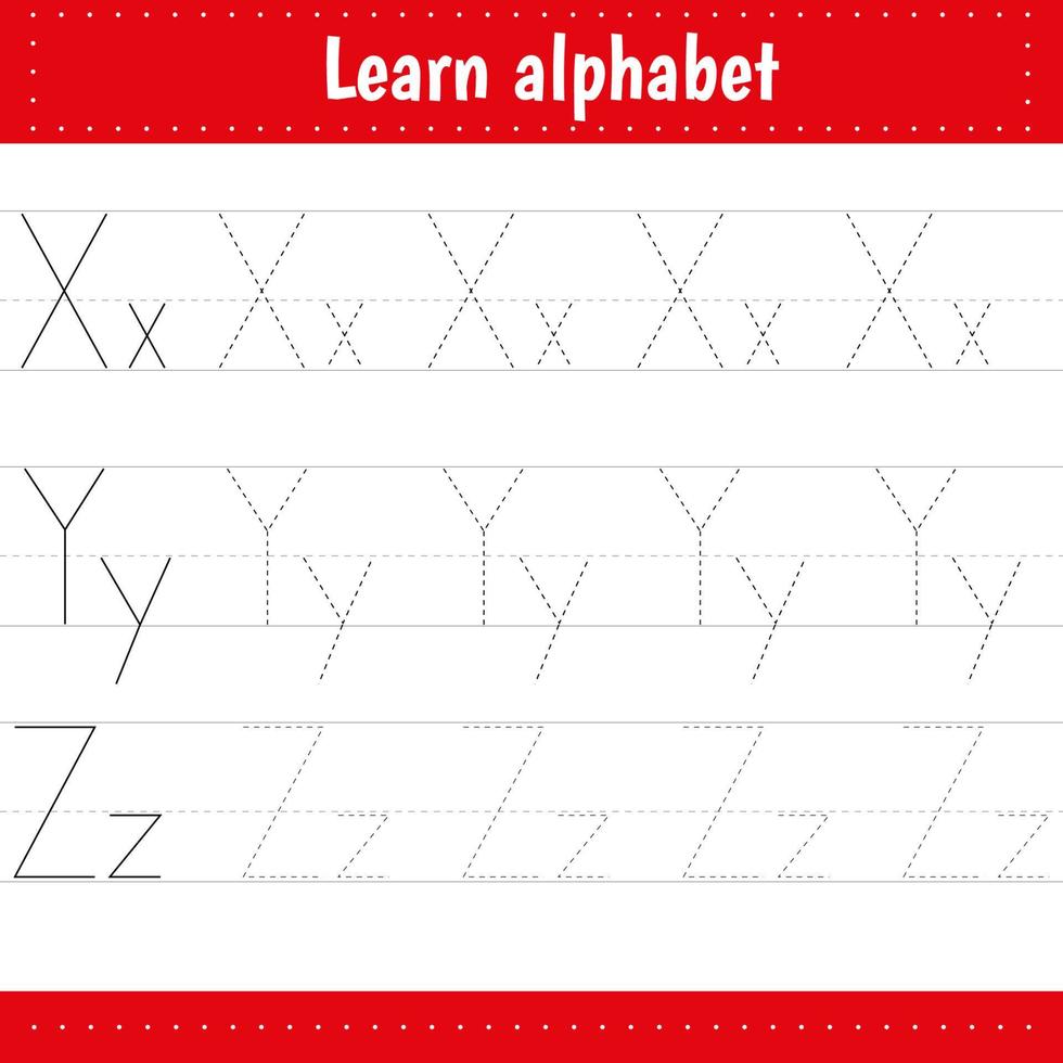 Writing letters. Tracing page. Practice sheet. Worksheet for kids ...