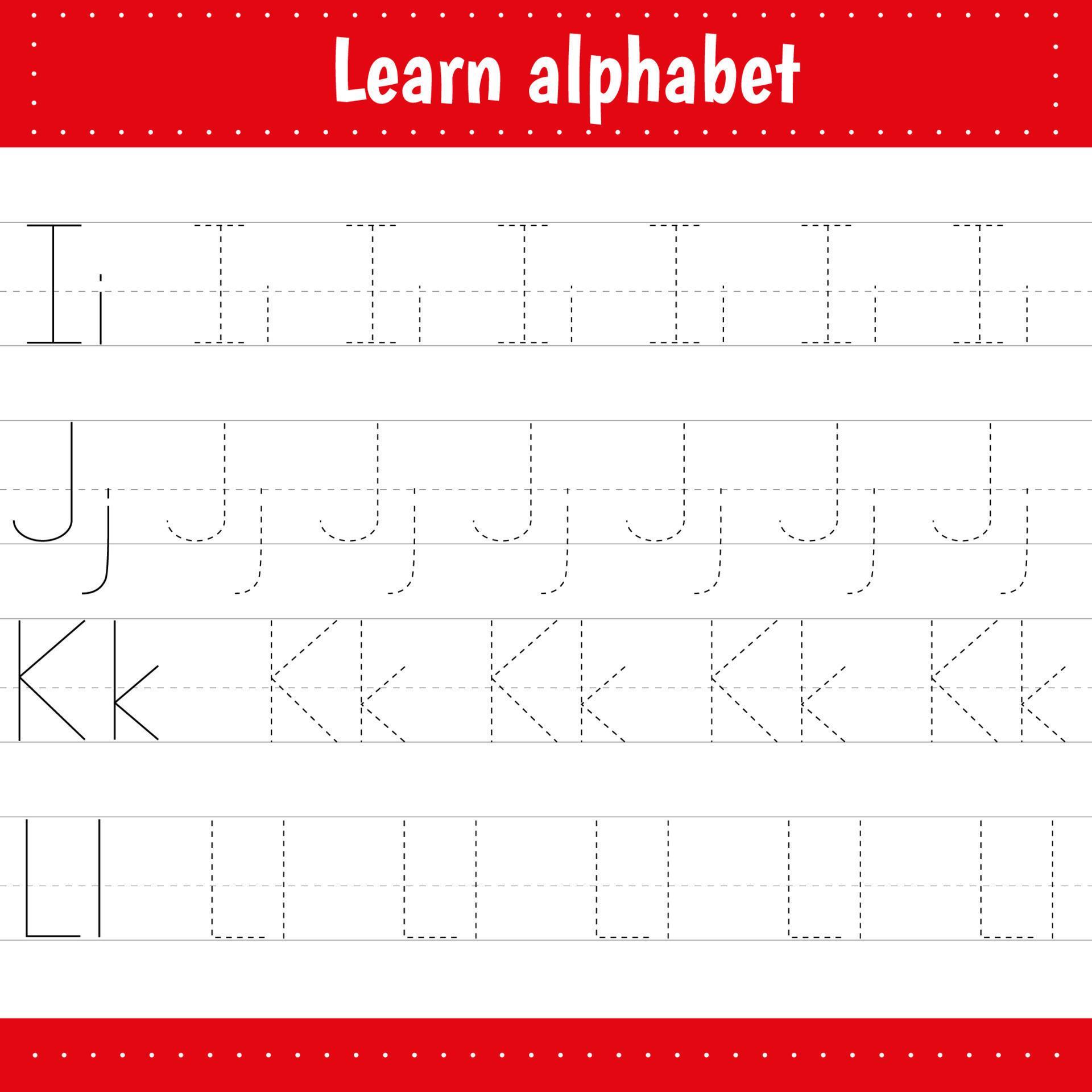 Writing letters alphabet. Tracing page. Practice sheet. Worksheet for ...