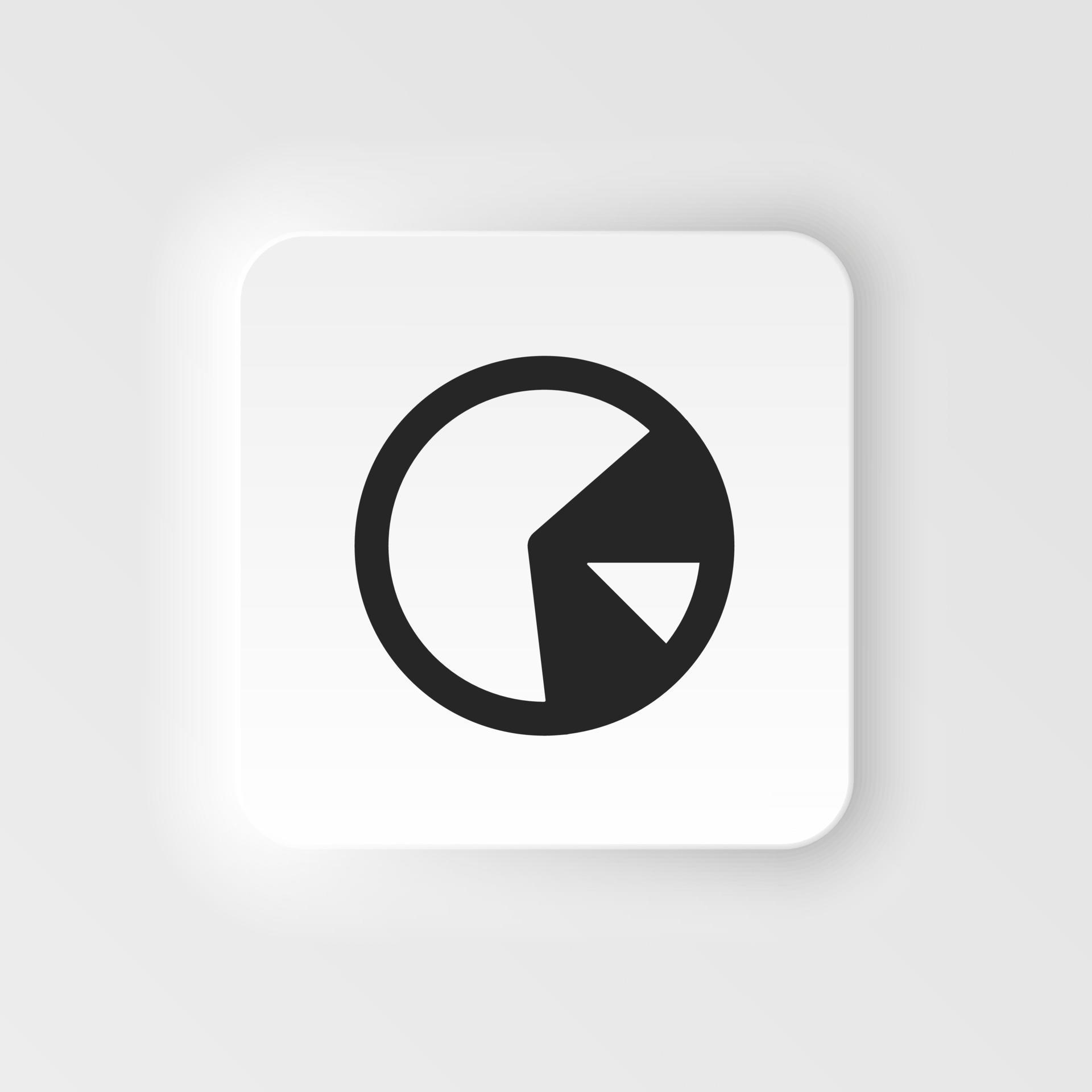 Analytics, circle vector icon. Simple element neumorphic style ...