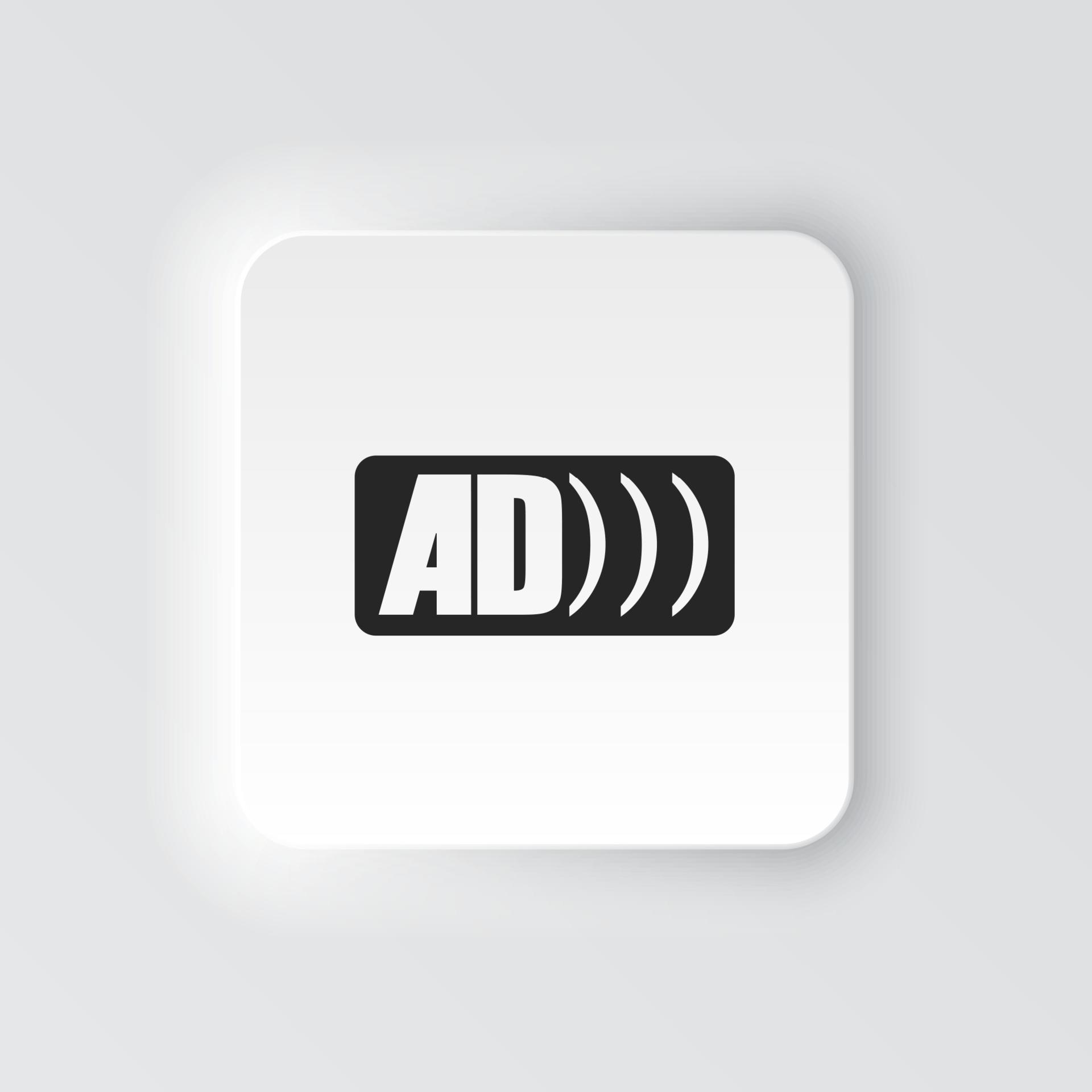 Rectangle button icon Ad logo. Button banner Rectangle badge interface for application ...