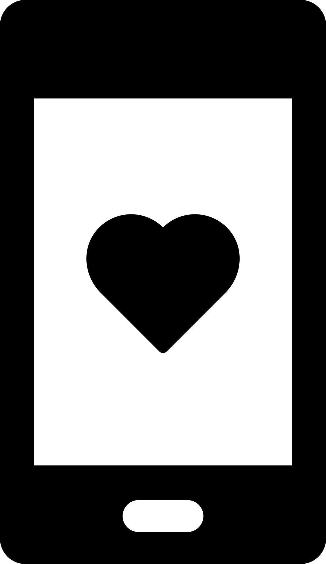 Phone Love Vector Icon Simple Element Illustration From Ui Concept Mobile Concept Vector