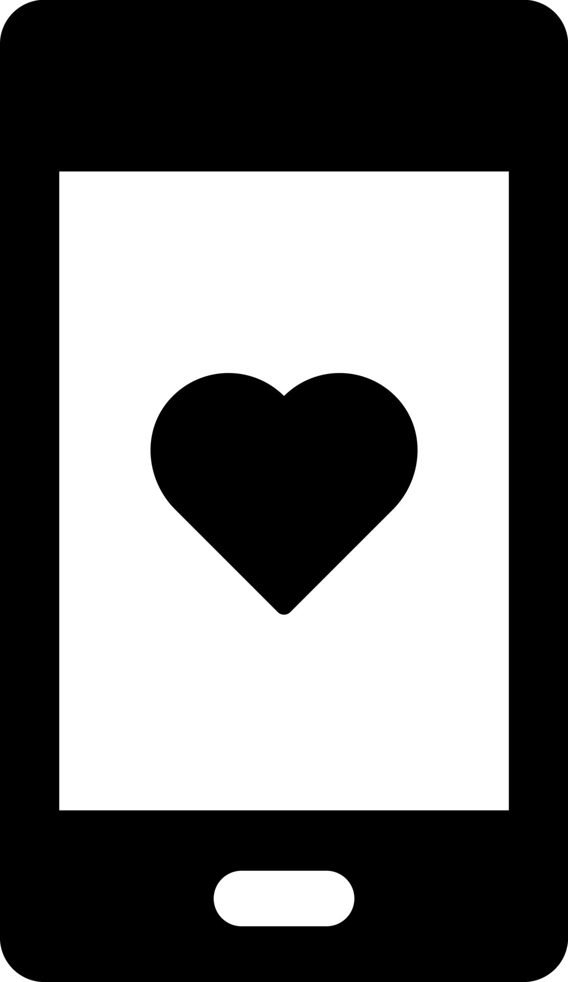Phone Love Vector Icon Simple Element Illustration From Ui Concept