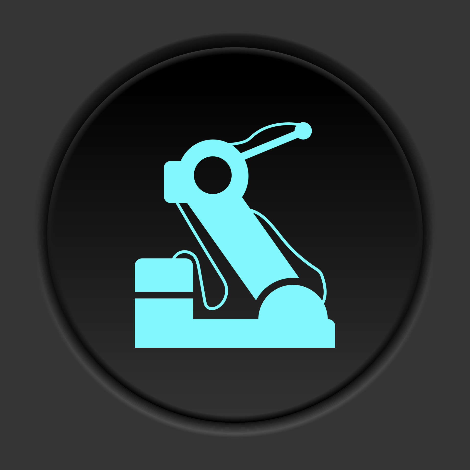 Dark button icon Robot technology industry factory. Button banner round ...