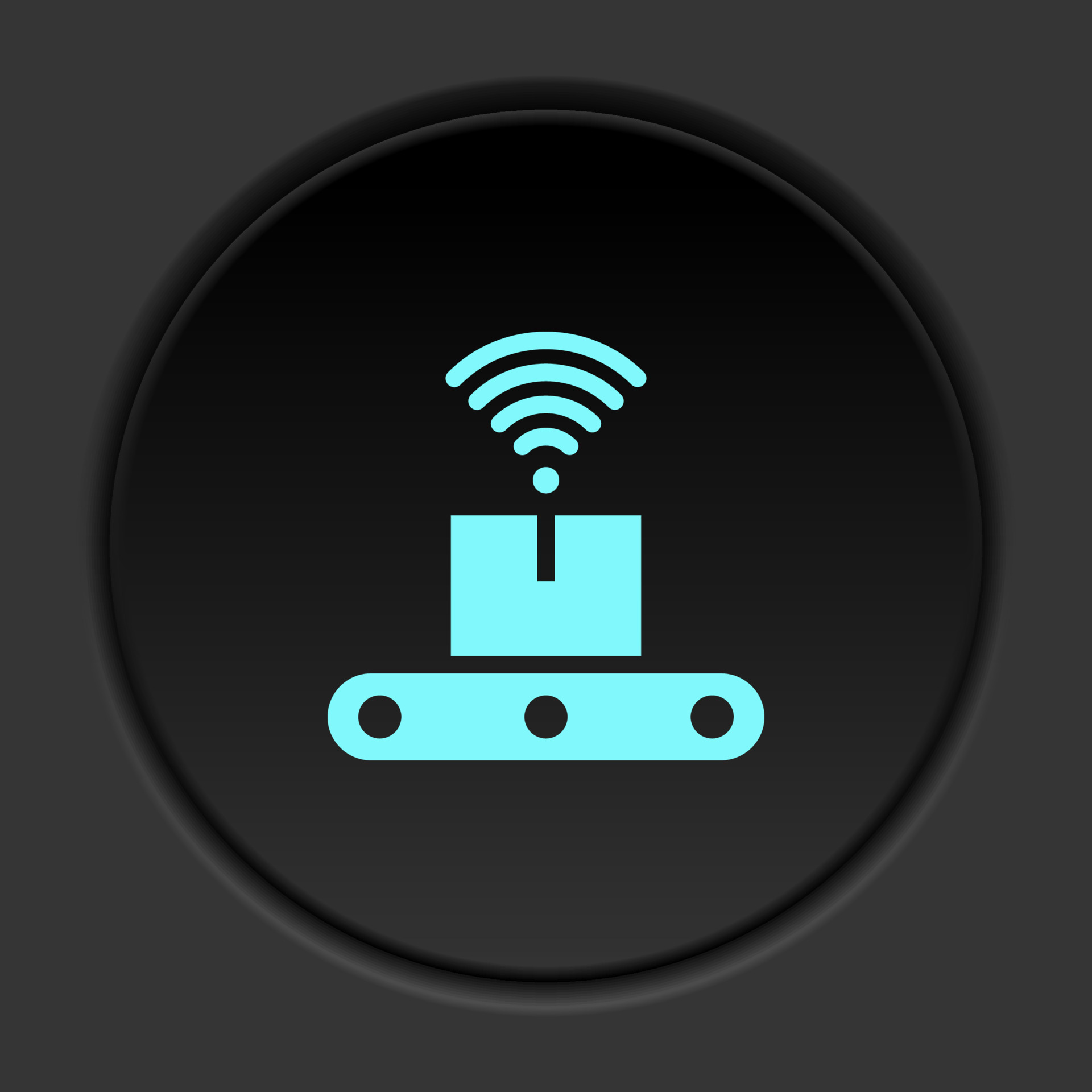 Dark Button Icon Mass Production Conveyor Man Button Banner Round Badge Interface For