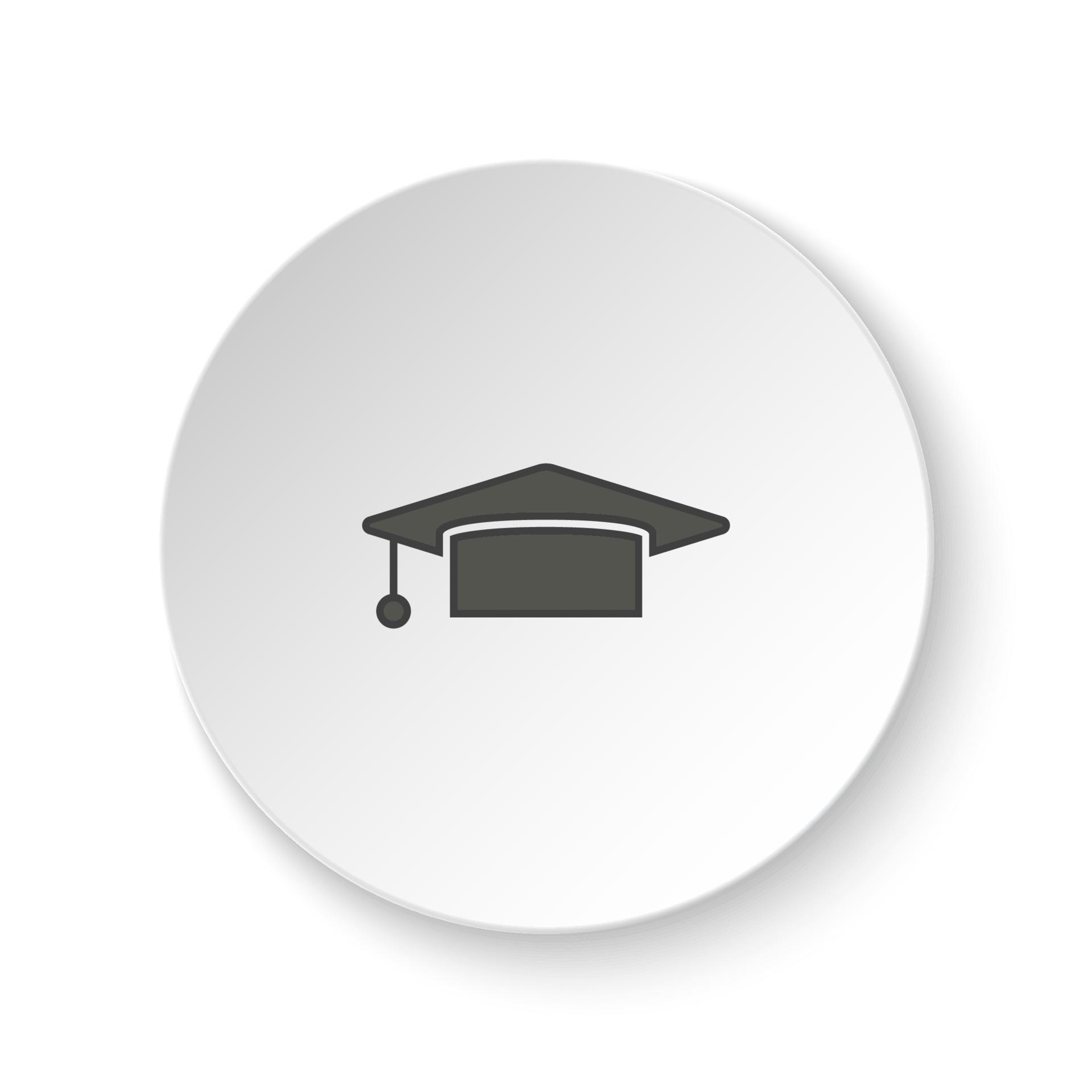 Round button for web icon, Graduation, cap. Button banner round, badge ...