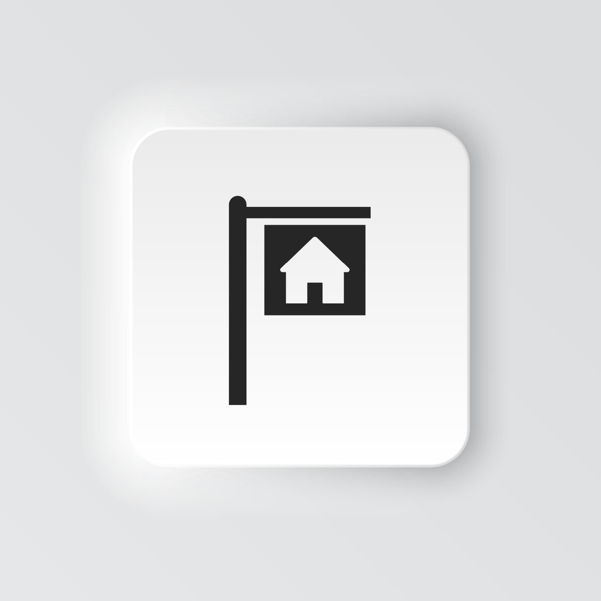 Rectangle button icon House for rent. Button banner Rectangle badge interface for application ...