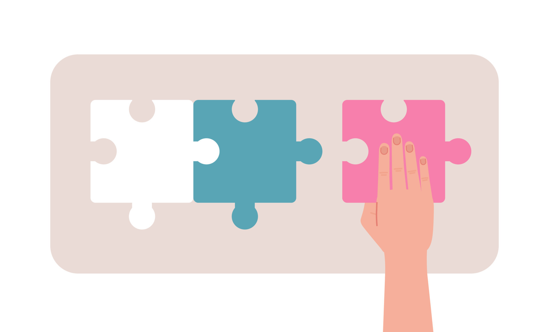 Jigsaw puzzle pieces connecting flat concept vector spot illustration ...