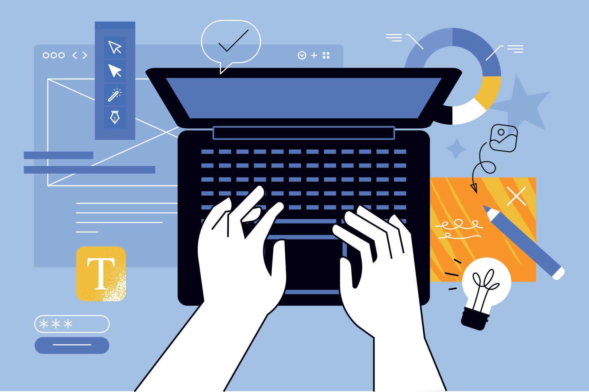 Vector illustration of website design and development, programming, seo ...