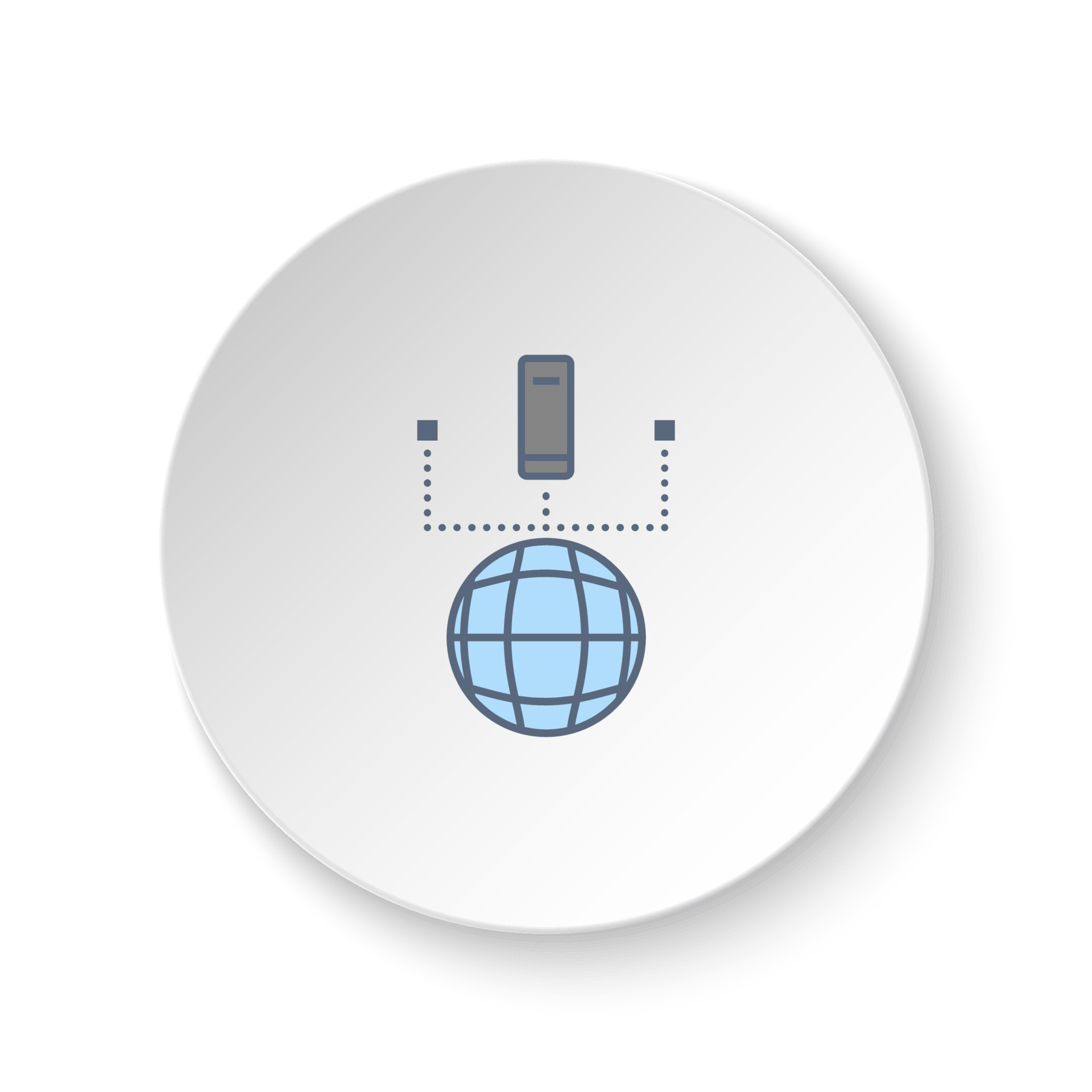 Round button for web icon, network, database. Button banner round, badge interface for ...