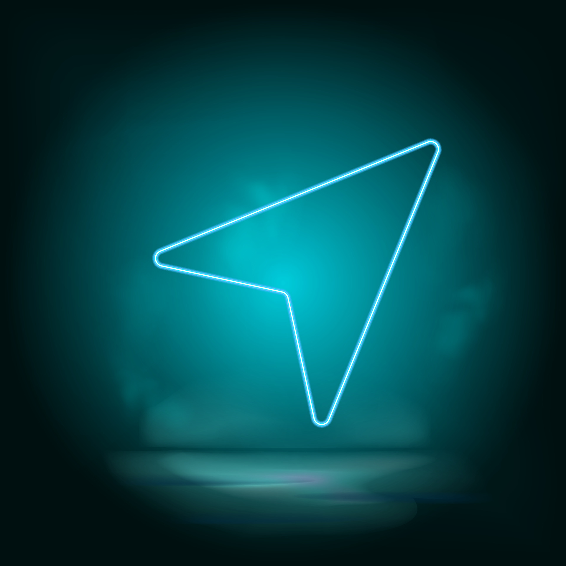 Cursor blue neon vector icon. Simple element illustration from map and ...