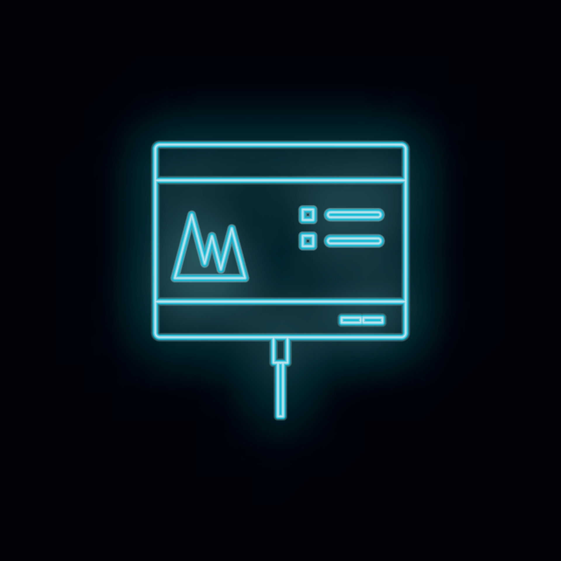 Monitor, graphic, neon, icon. Web Development Vector Icon. Element of ...