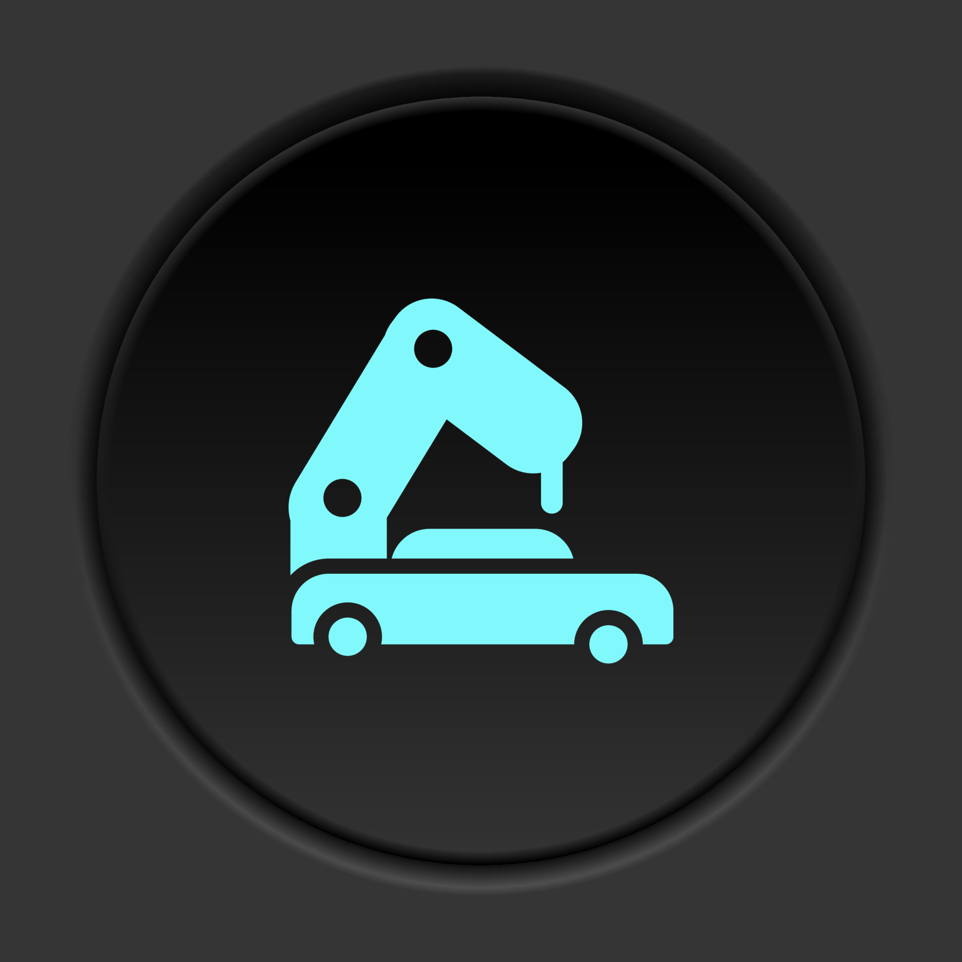 Dark Button Icon Mass Production Car Button Banner Round Badge Interface For Application