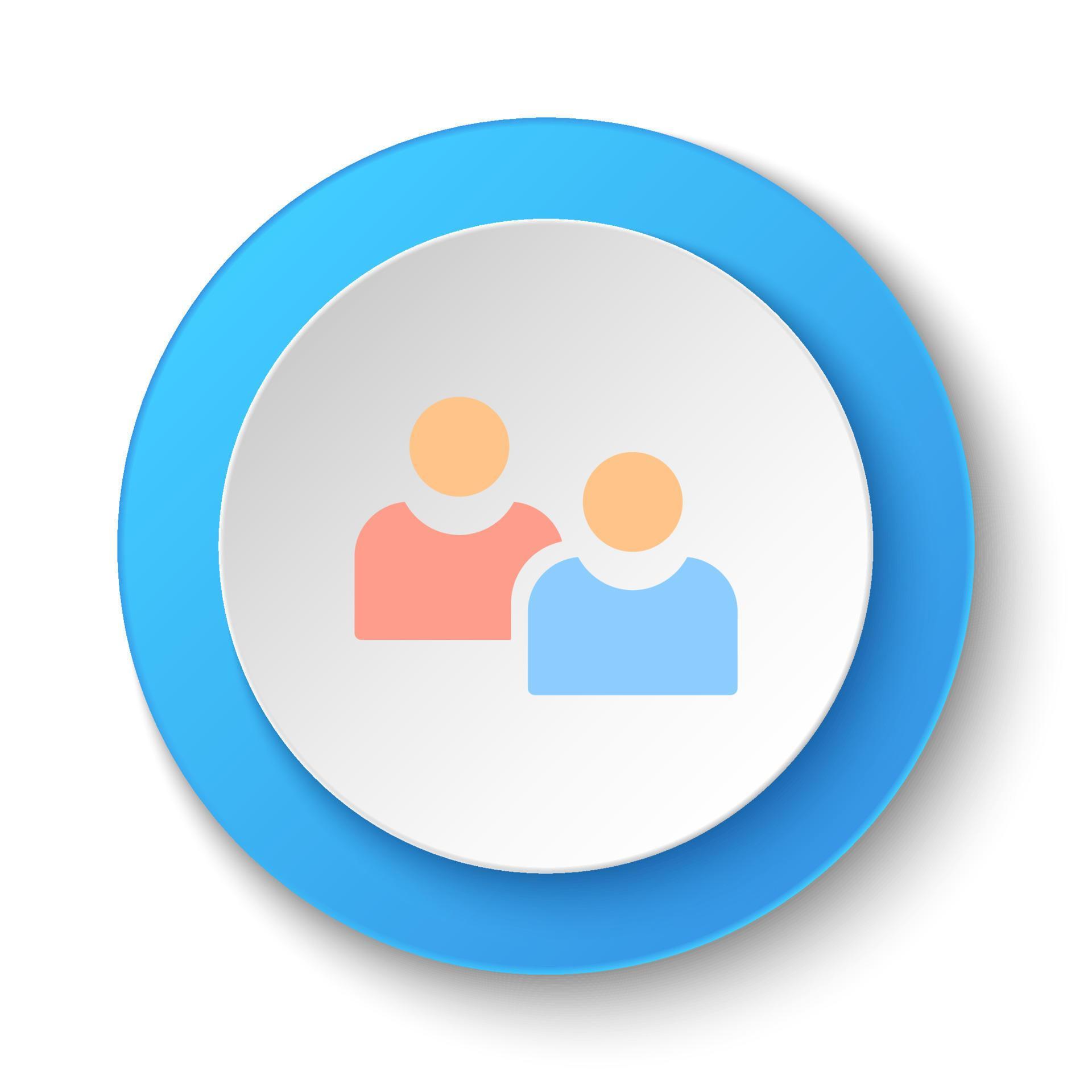 Round button for web icon, avatars, users. Button banner round, badge interface for application ...