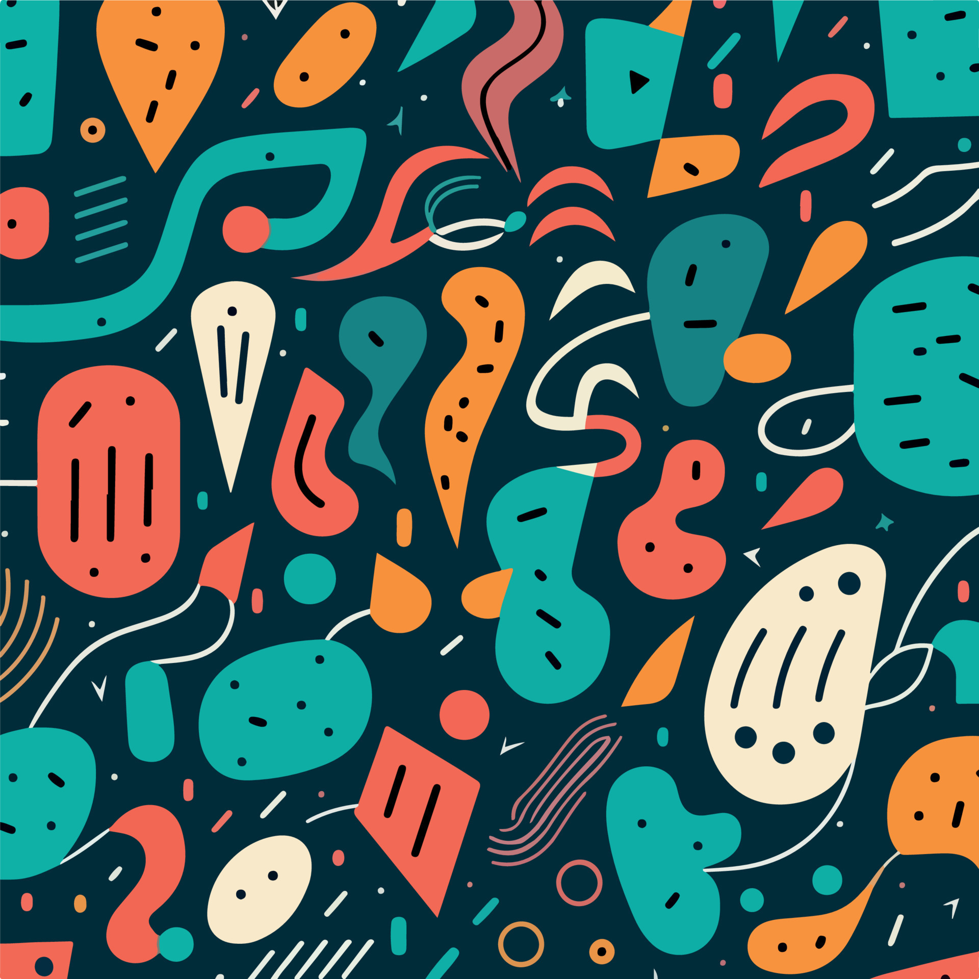 Hand drawn flat abstract doodle pattern design vector illustration ... Hand drawn flat abstract doodle pattern design vector illustration ...