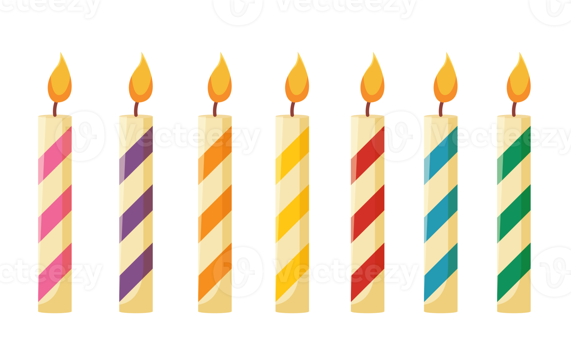 colorful birthday candles illustration 21559036 PNG