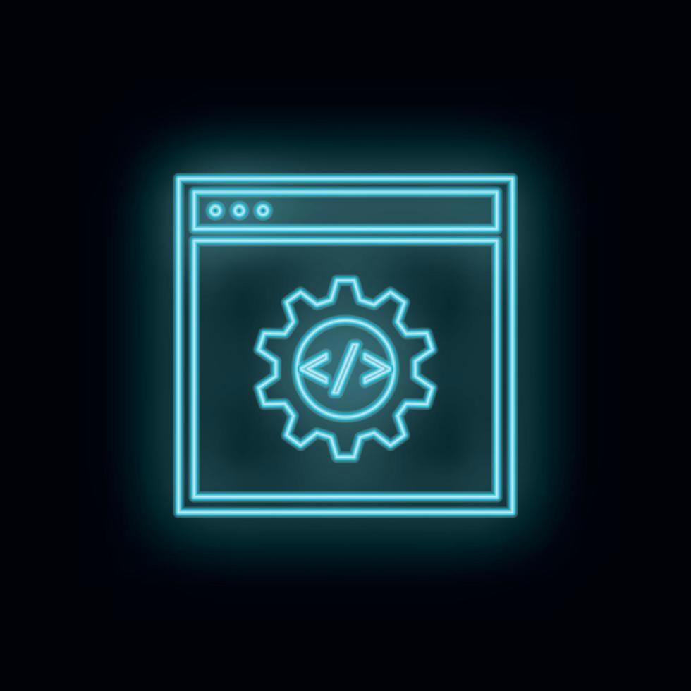 Site, setting, neon, icon. Web Development Vector Icon. Element of ...