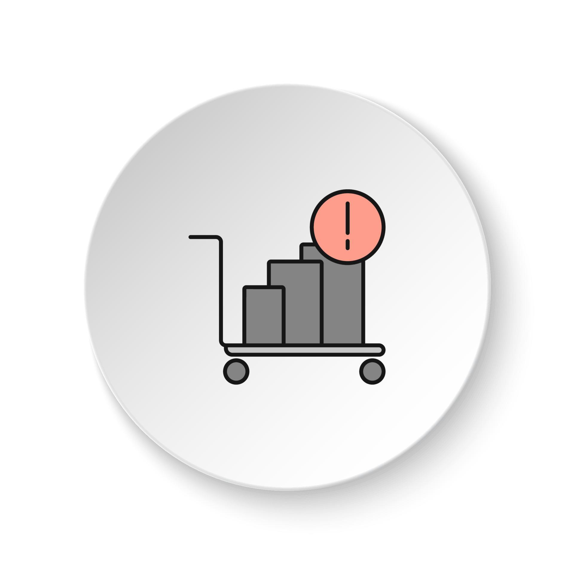 Round button for web icon, trolley, dray. Button banner round, badge interface for application ...