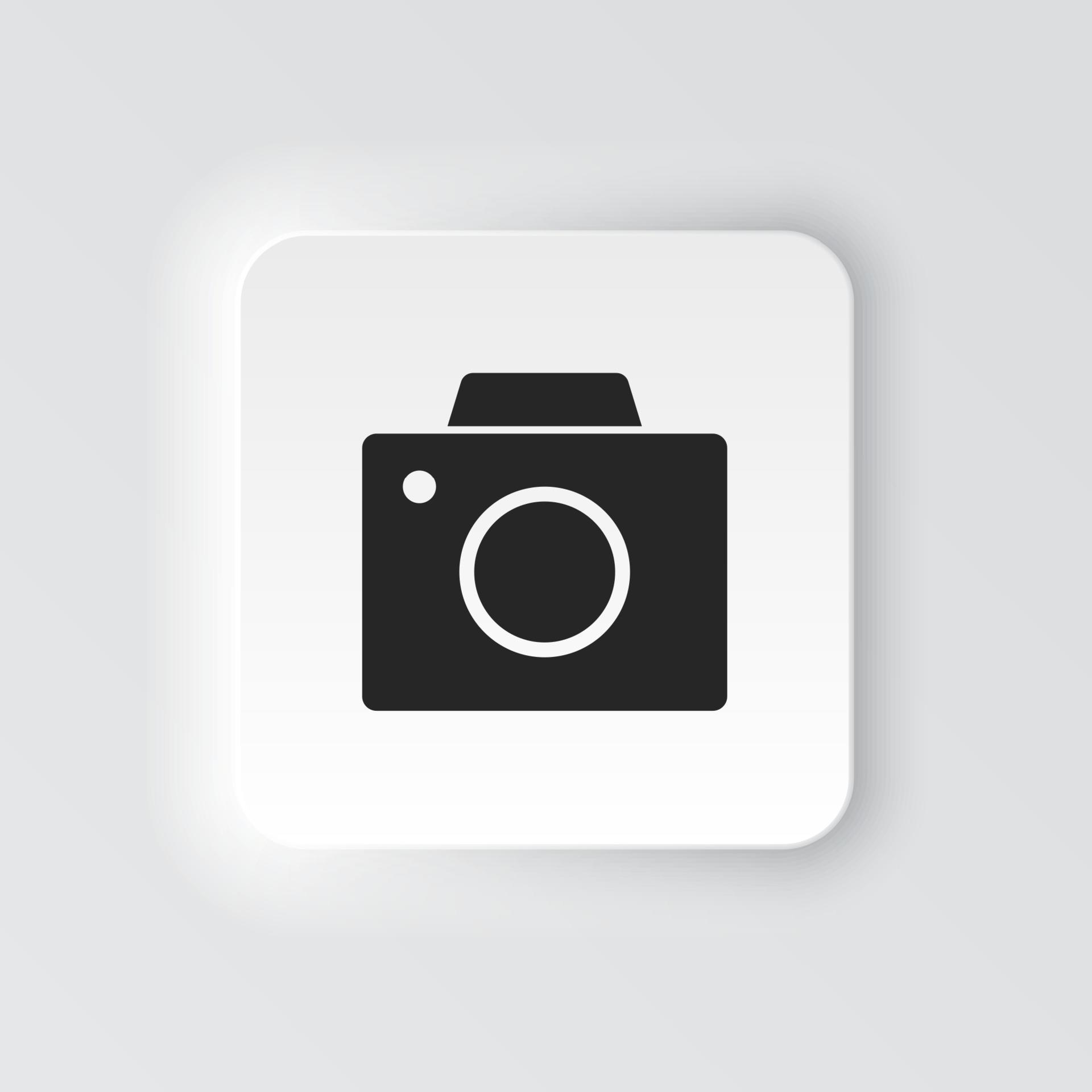 Rectangle button icon Old digital camera. Button banner Rectangle badge interface for ...