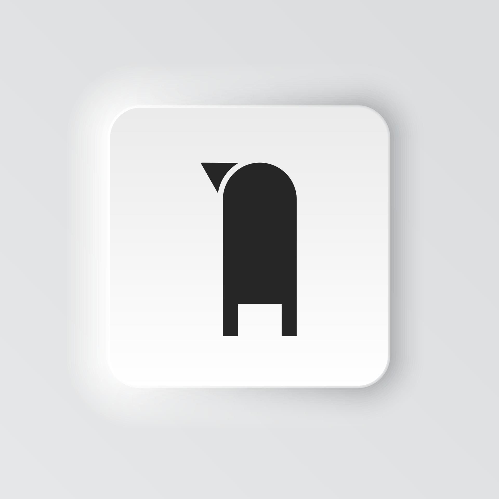 Rectangle button icon Mailbox. Button banner Rectangle badge interface for application ...