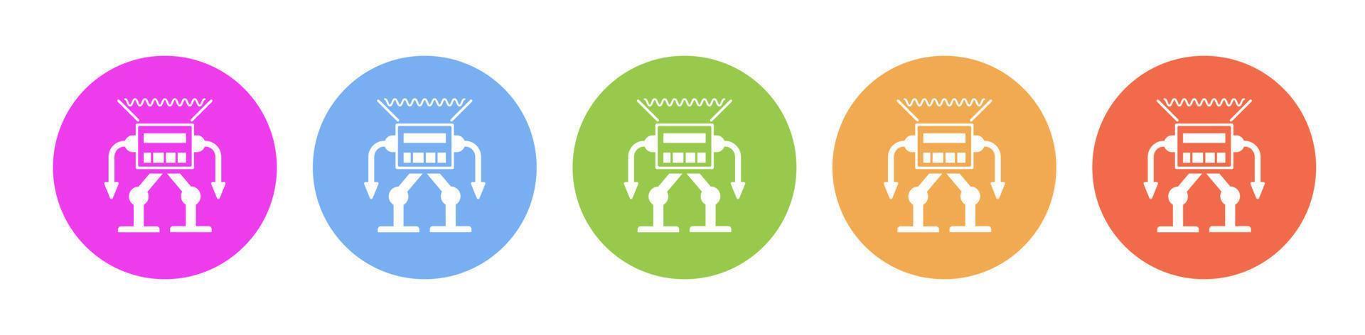 Multi colored icon Robot technology. Button banner round badge ...