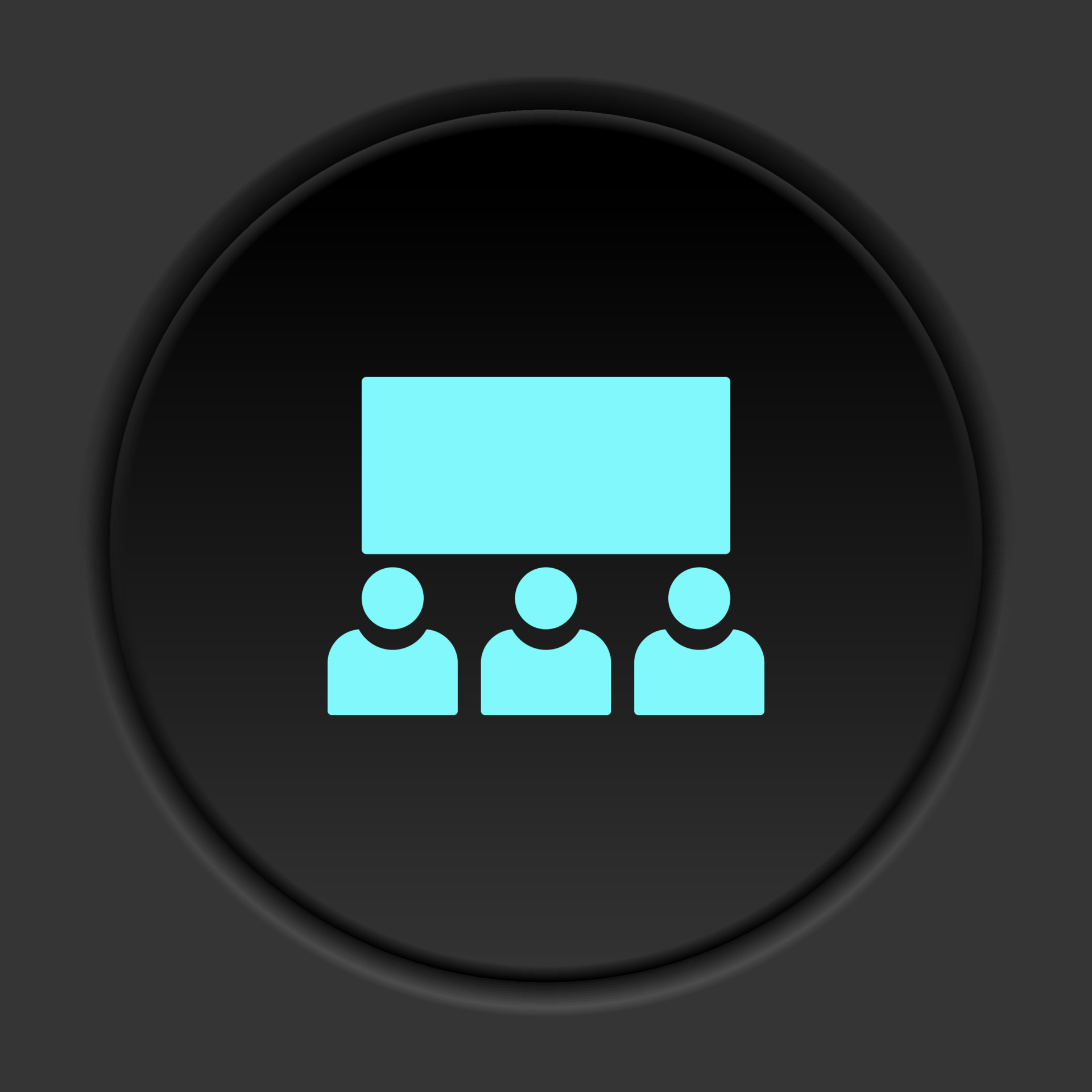 Round button icon, cinema, avatars, users. Button banner round, badge interface for application ...