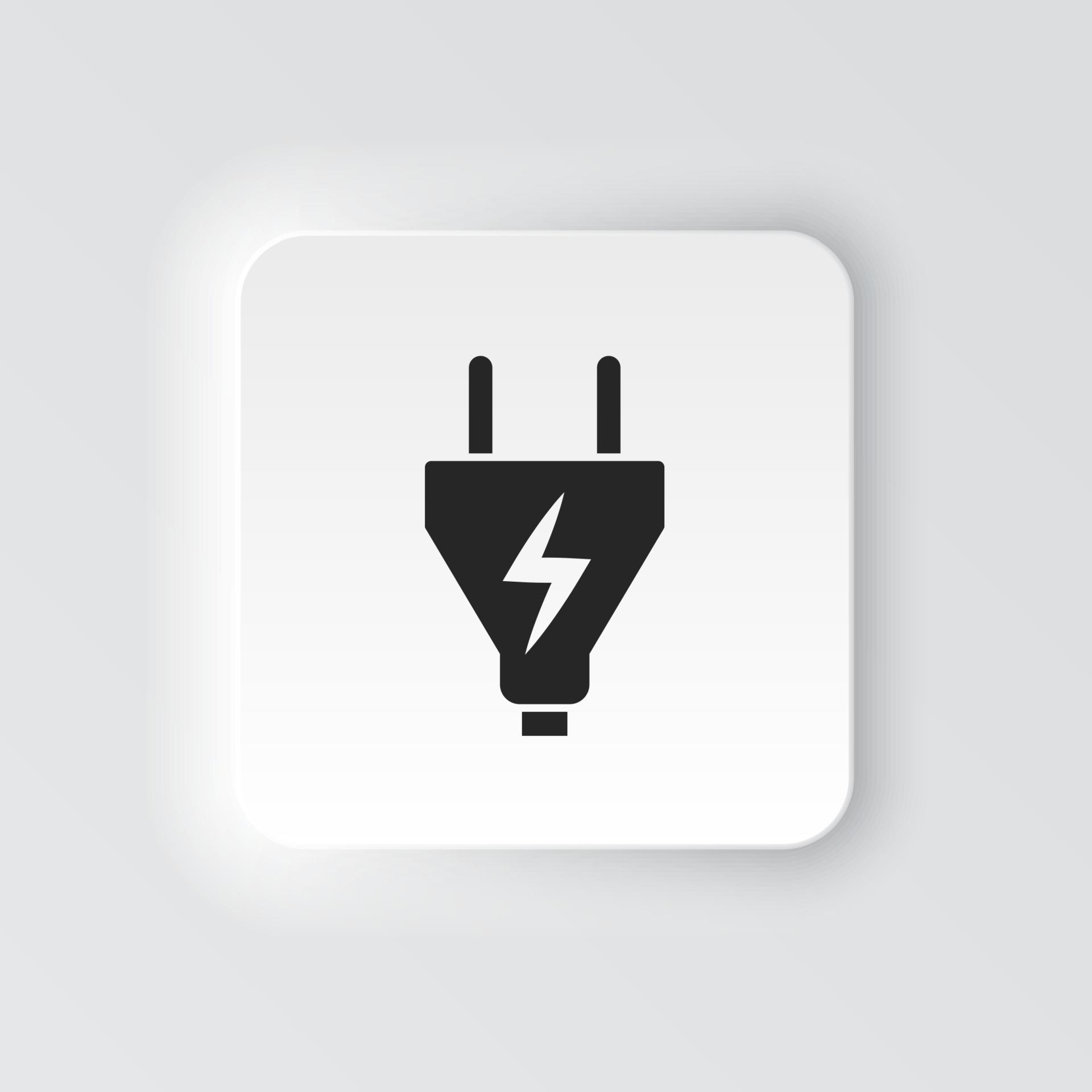 Rectangle Button Icon Electrical Plug Button Banner Rectangle Badge Interface For Application