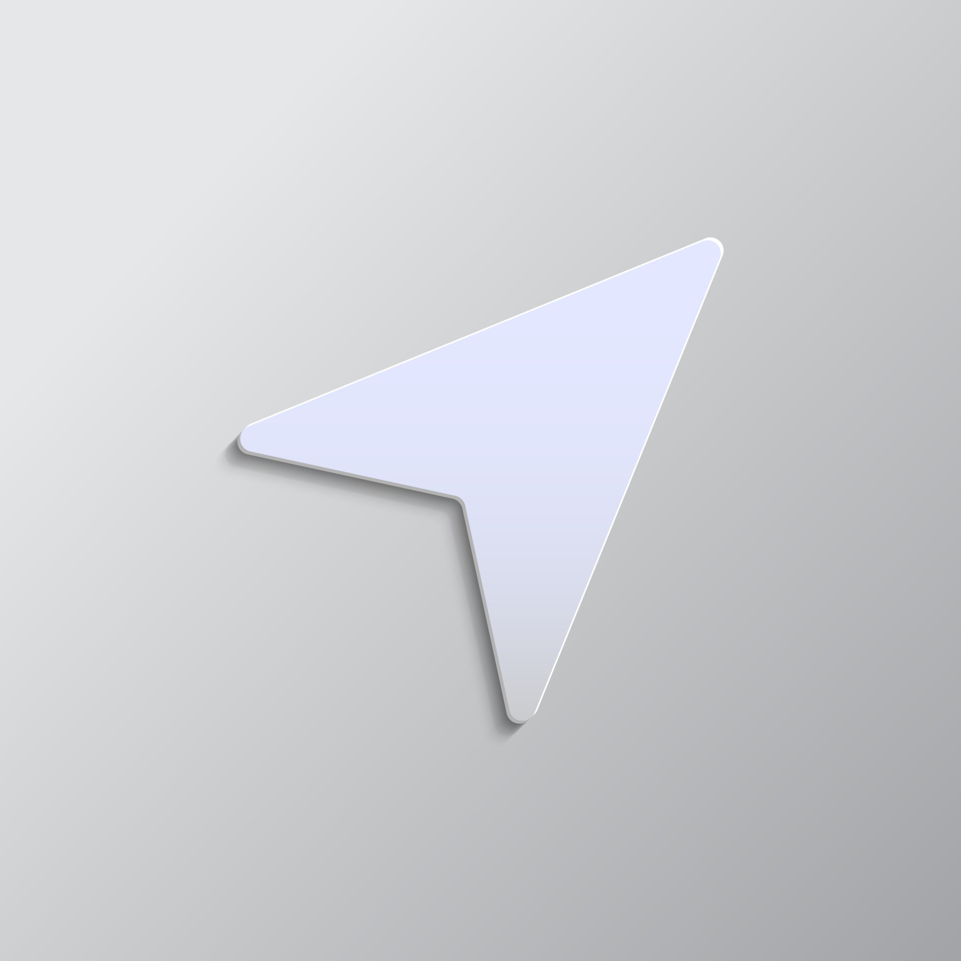 Cursor paper style, icon. Grey color vector background- Paper style ...