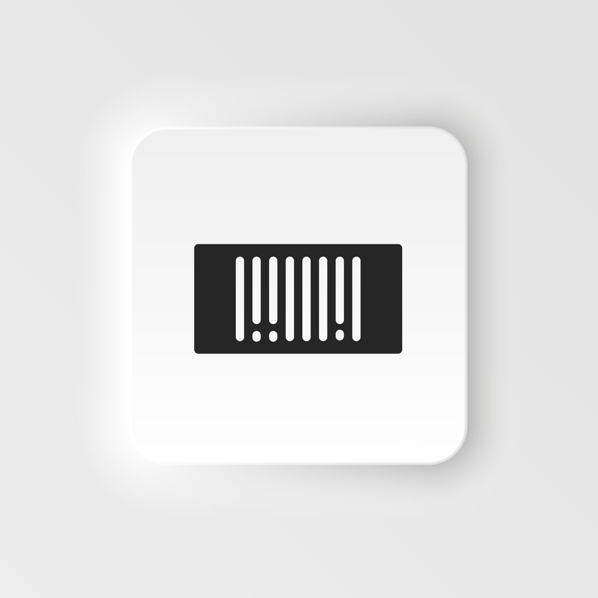 Mass Production Bar Code Neumorphic Style Vector Icon Simple Element