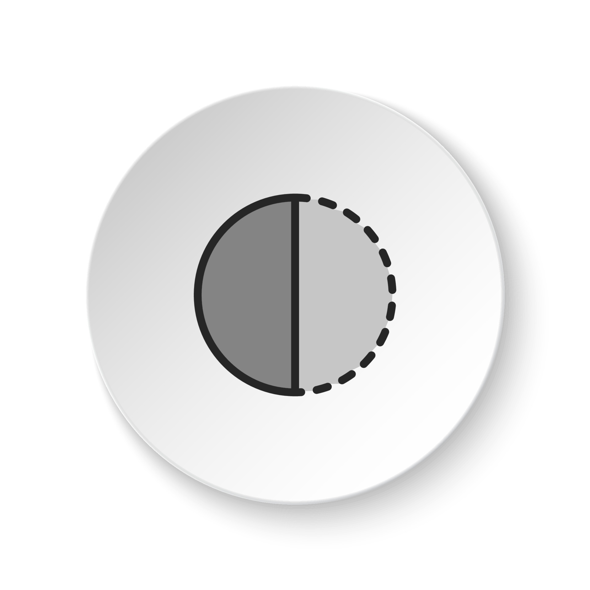 Round button for web icon, adjustment, contrast. Button banner round, badge interface for ...