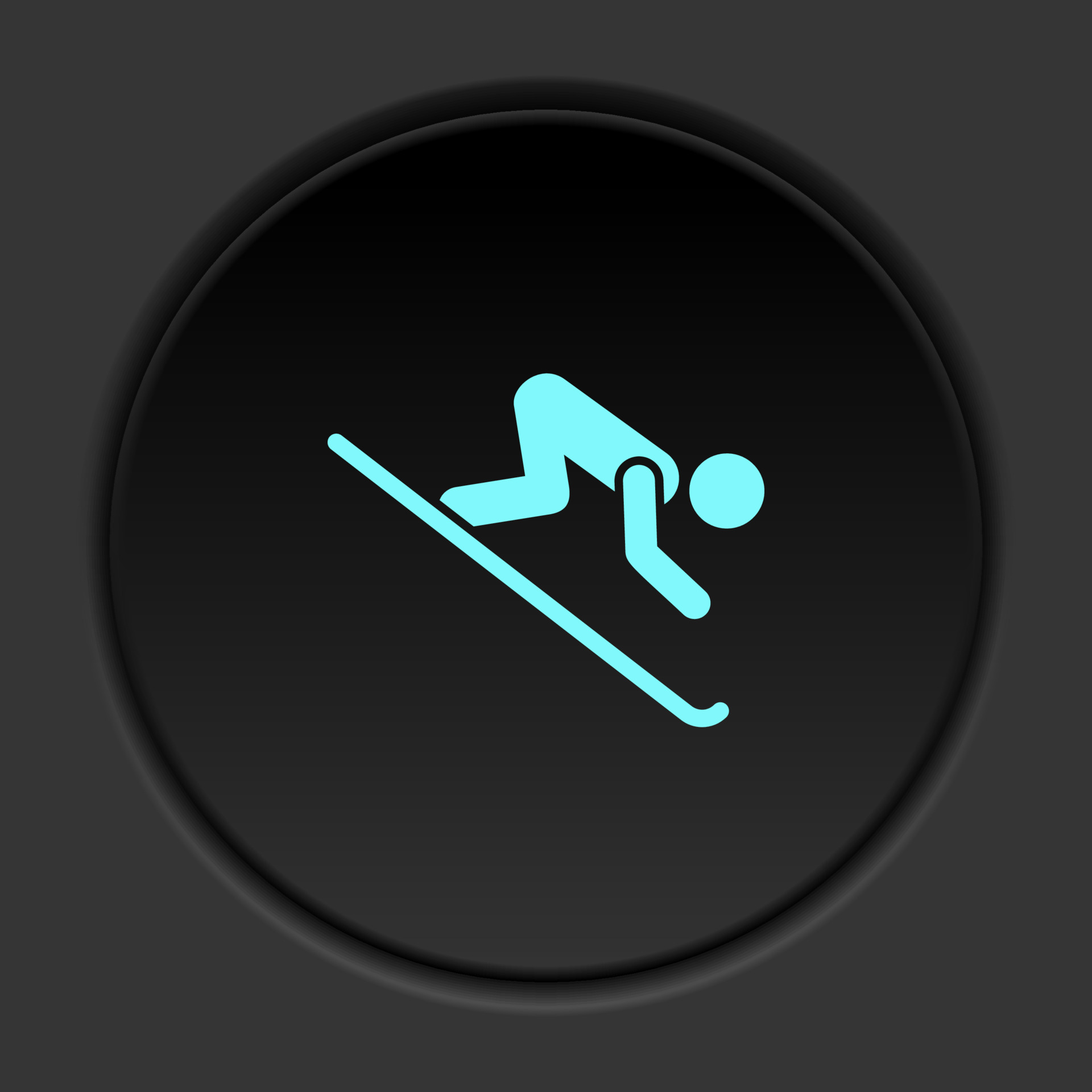 Round Button Icon Skiing Silhouette Button Banner Round Badge Interface For Application