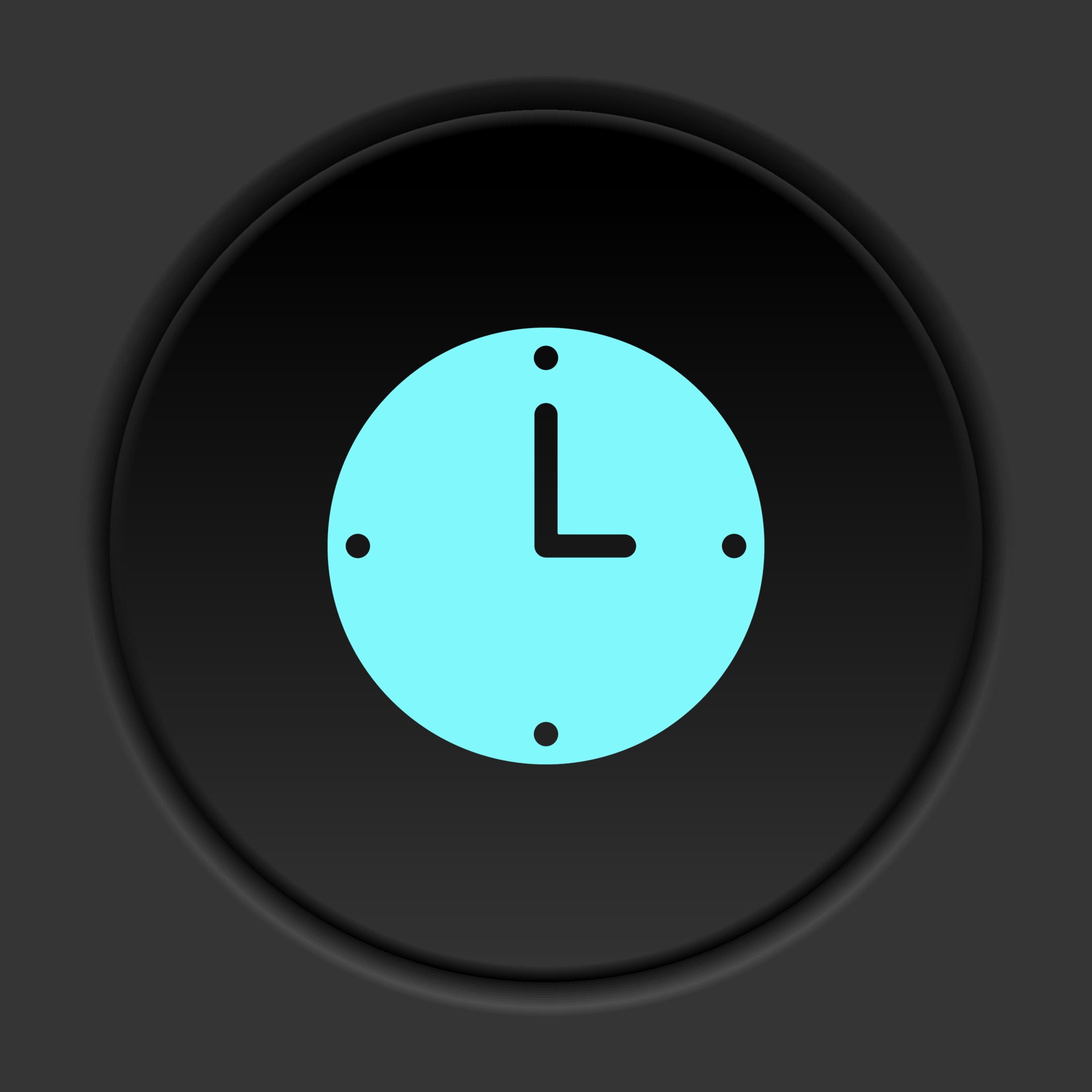 Round button icon, clock, hour. Button banner round, badge interface for application ...