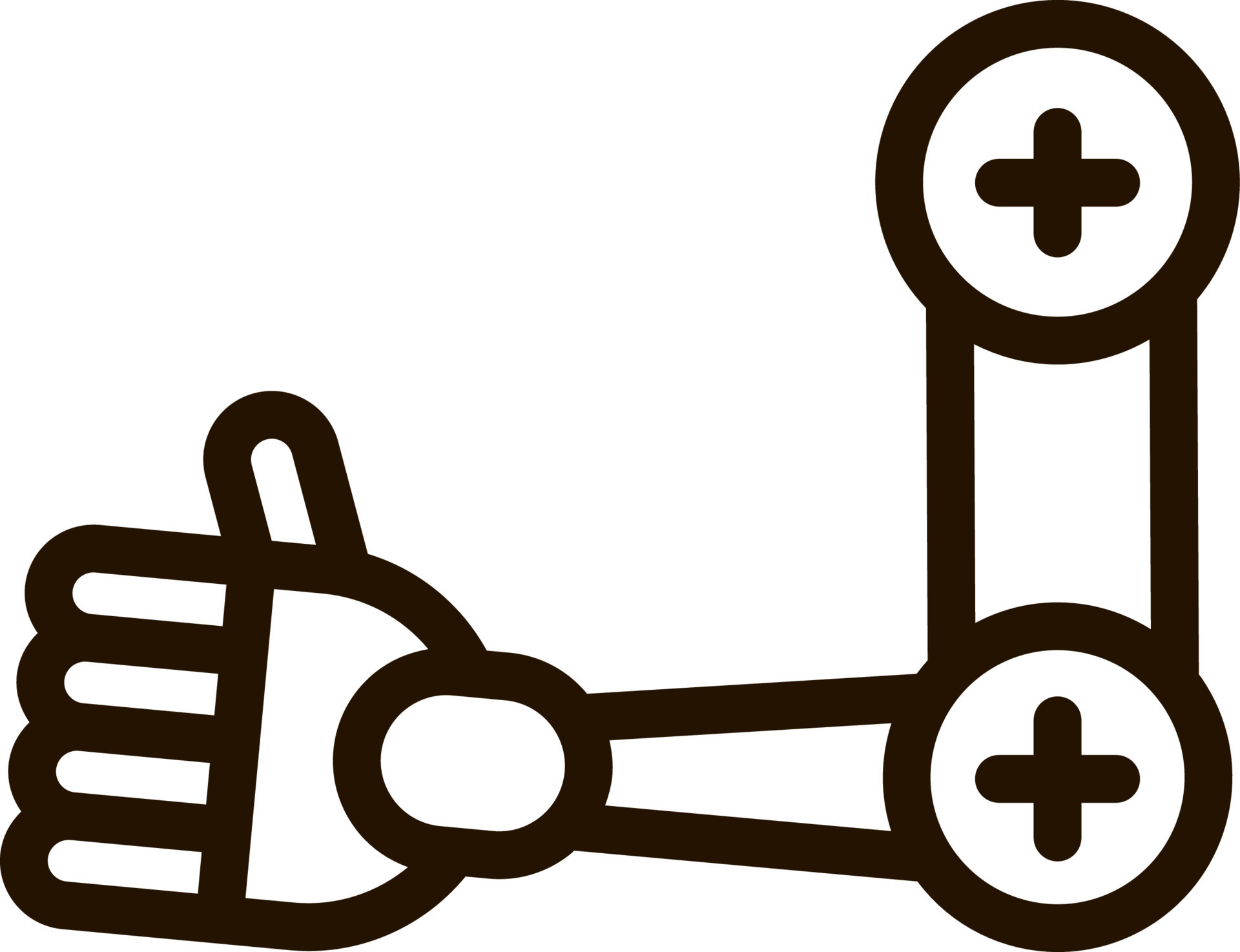 Cybernetic Limb Motion Controller Icon Vector On White Background