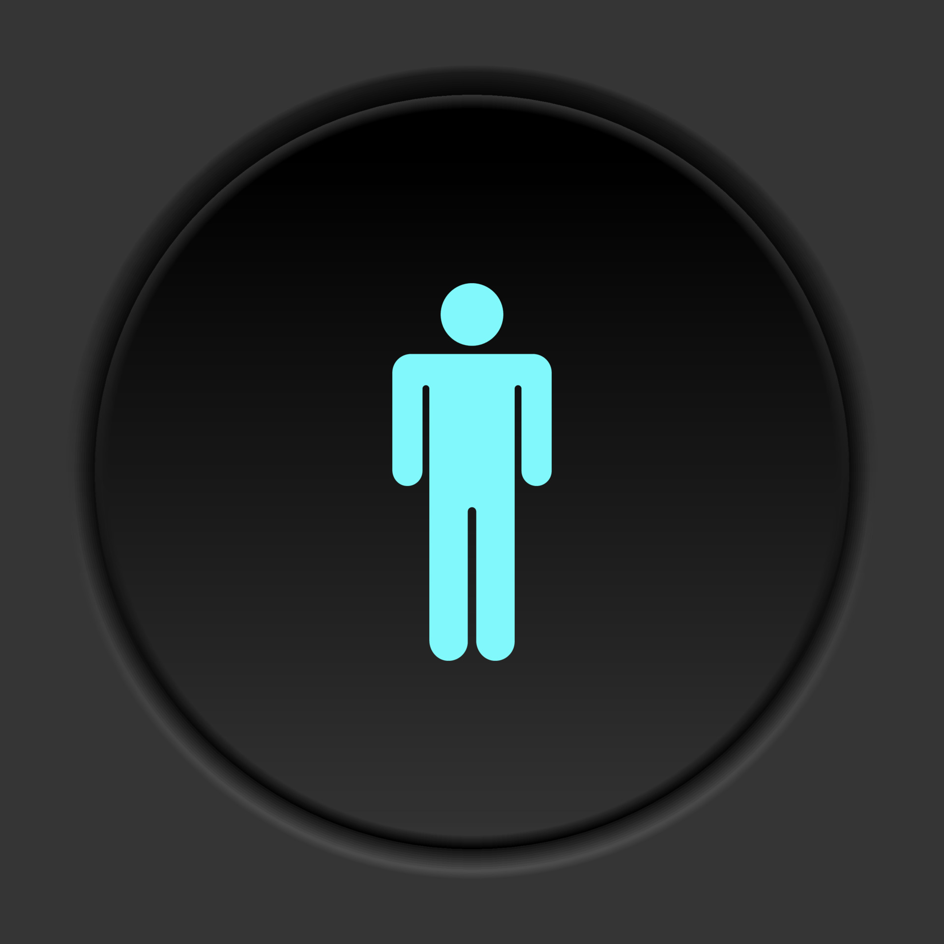 Round Button Icon Man Button Banner Round Badge Interface For Application Illustration On Dark