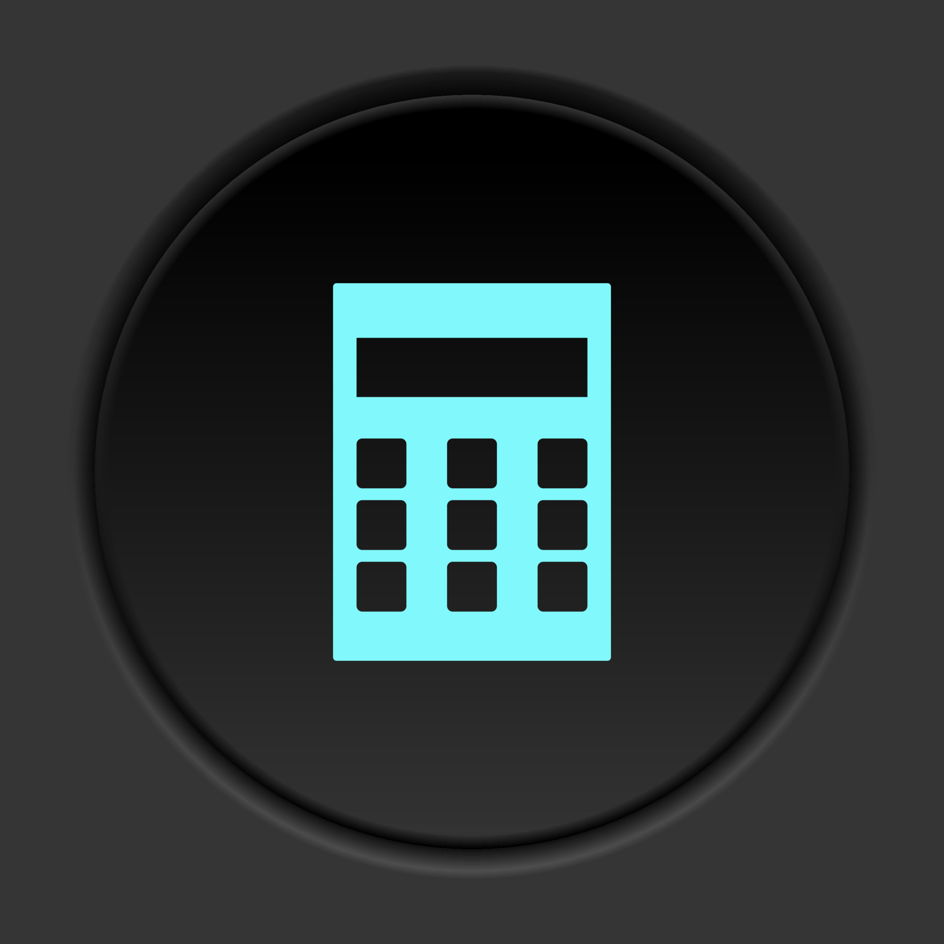 Round button icon Calculator. Button banner round badge interface for ...