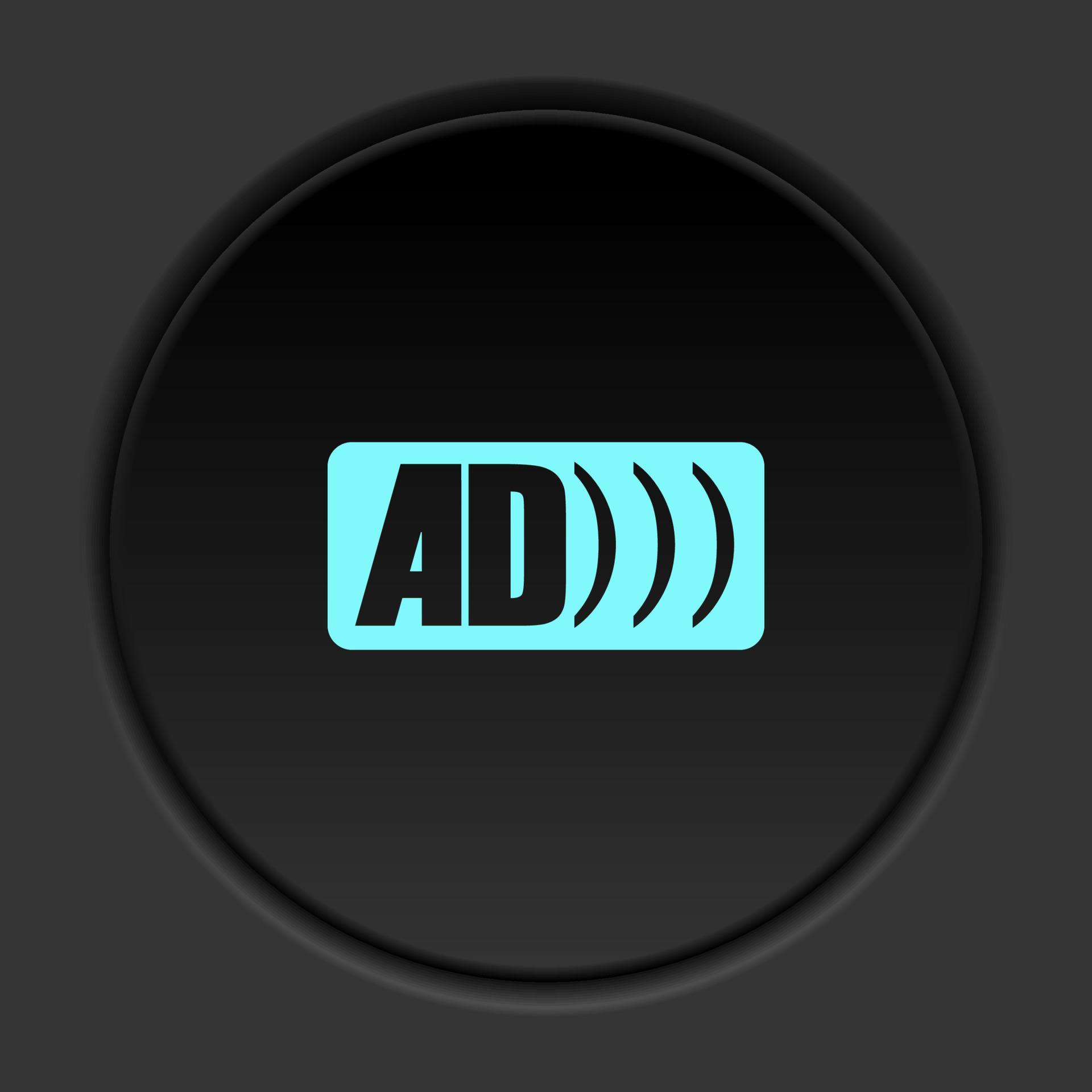 Round button icon Ad logo. Button banner round badge interface for application illustration on ...