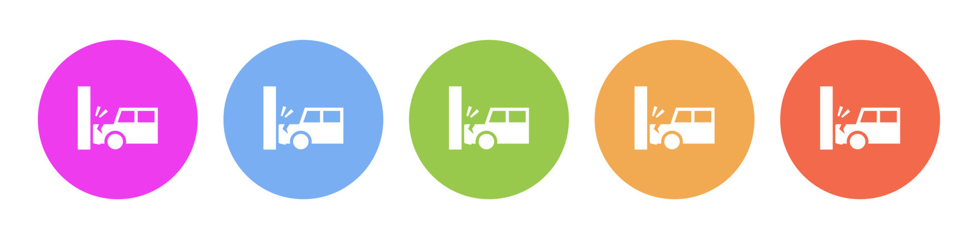 Multi colored flat icons on round backgrounds. Auto, car, collision ... Multi colored flat icons on round backgrounds. Auto, car, collision ...