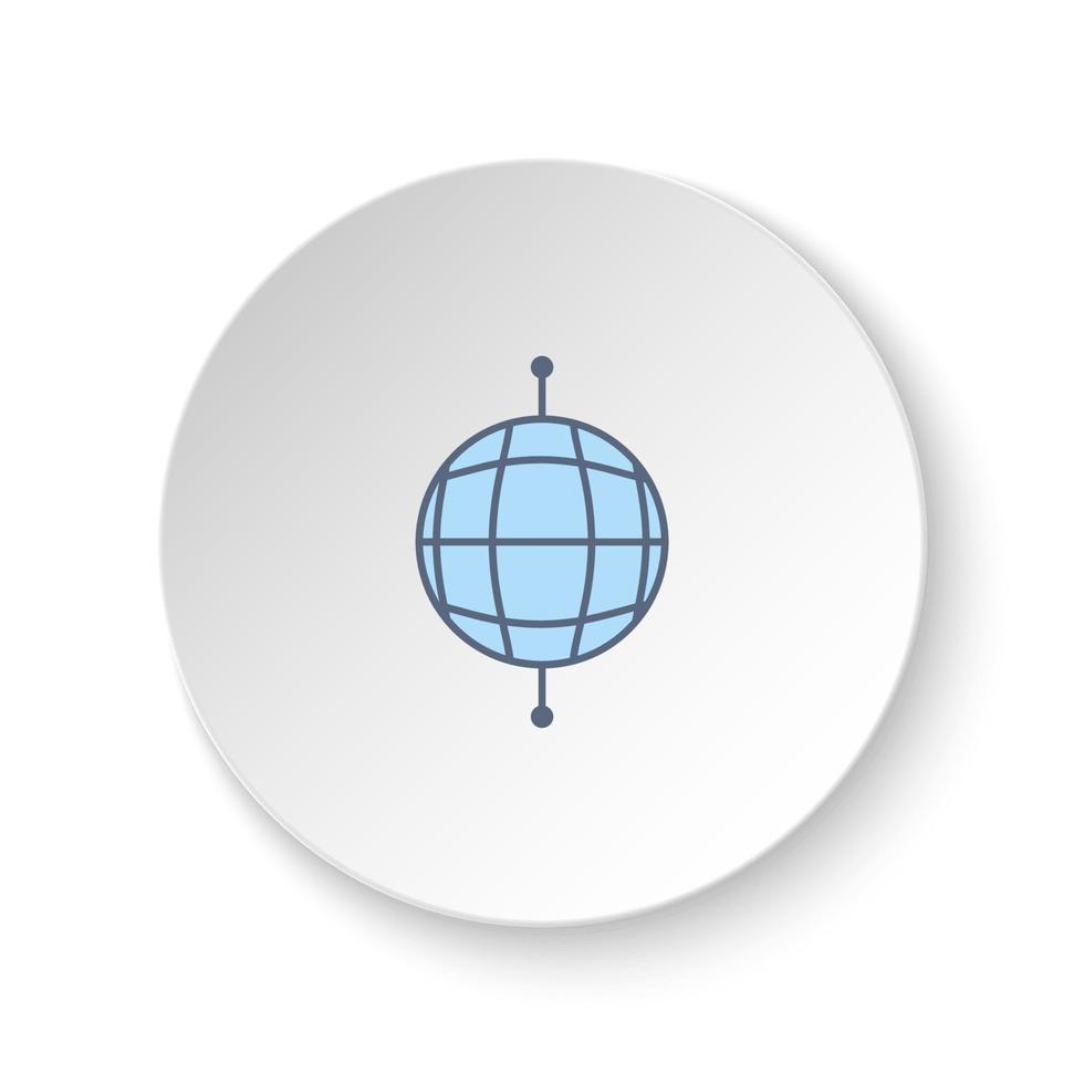 Round Button For Web Icon Global Network Button Banner Round Badge Interface For Application