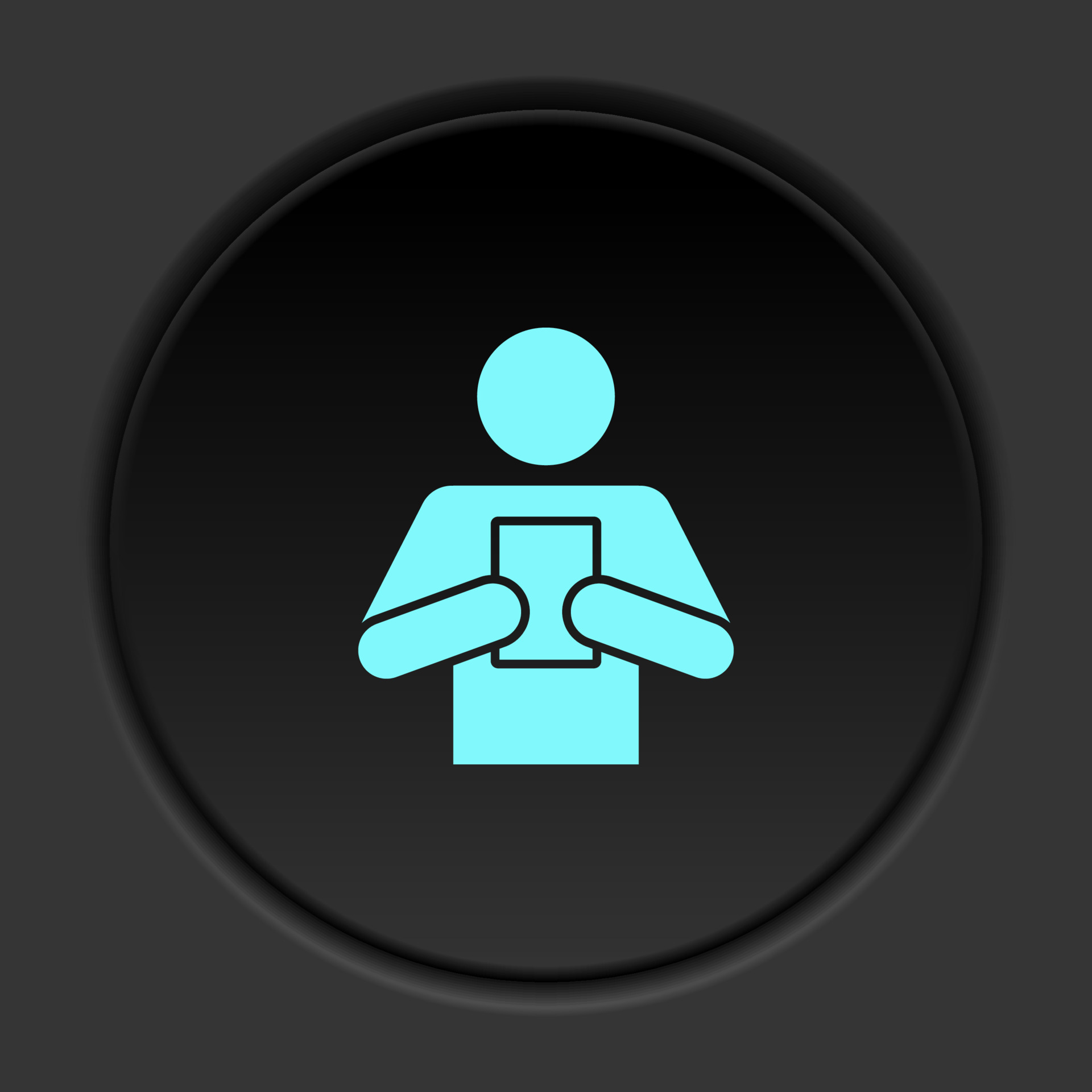 Round Button Icon Man Book Read Button Banner Round Badge Interface For Application