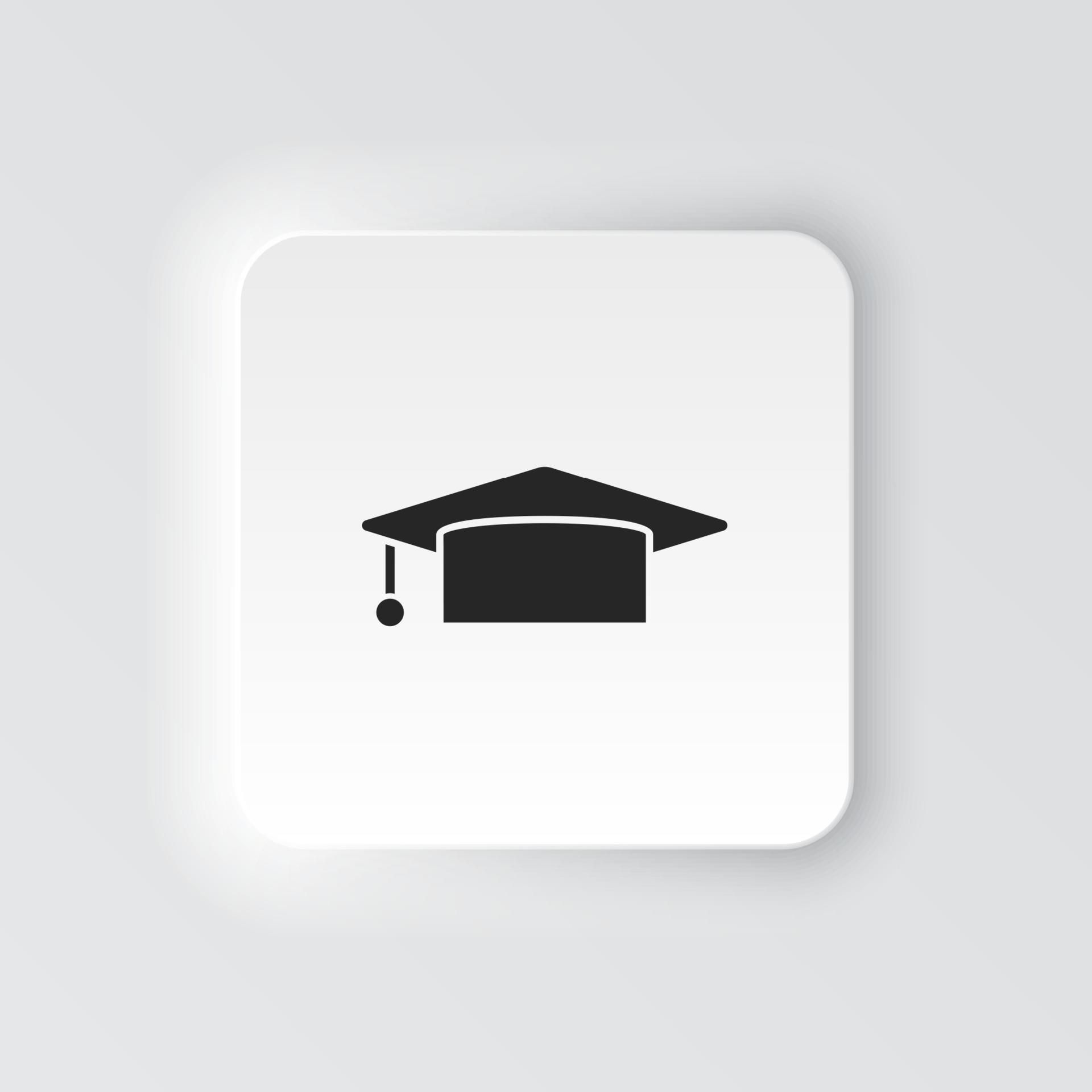 Rectangle Button Icon Graduation Cap Button Banner Rectangle Badge Interface For Application