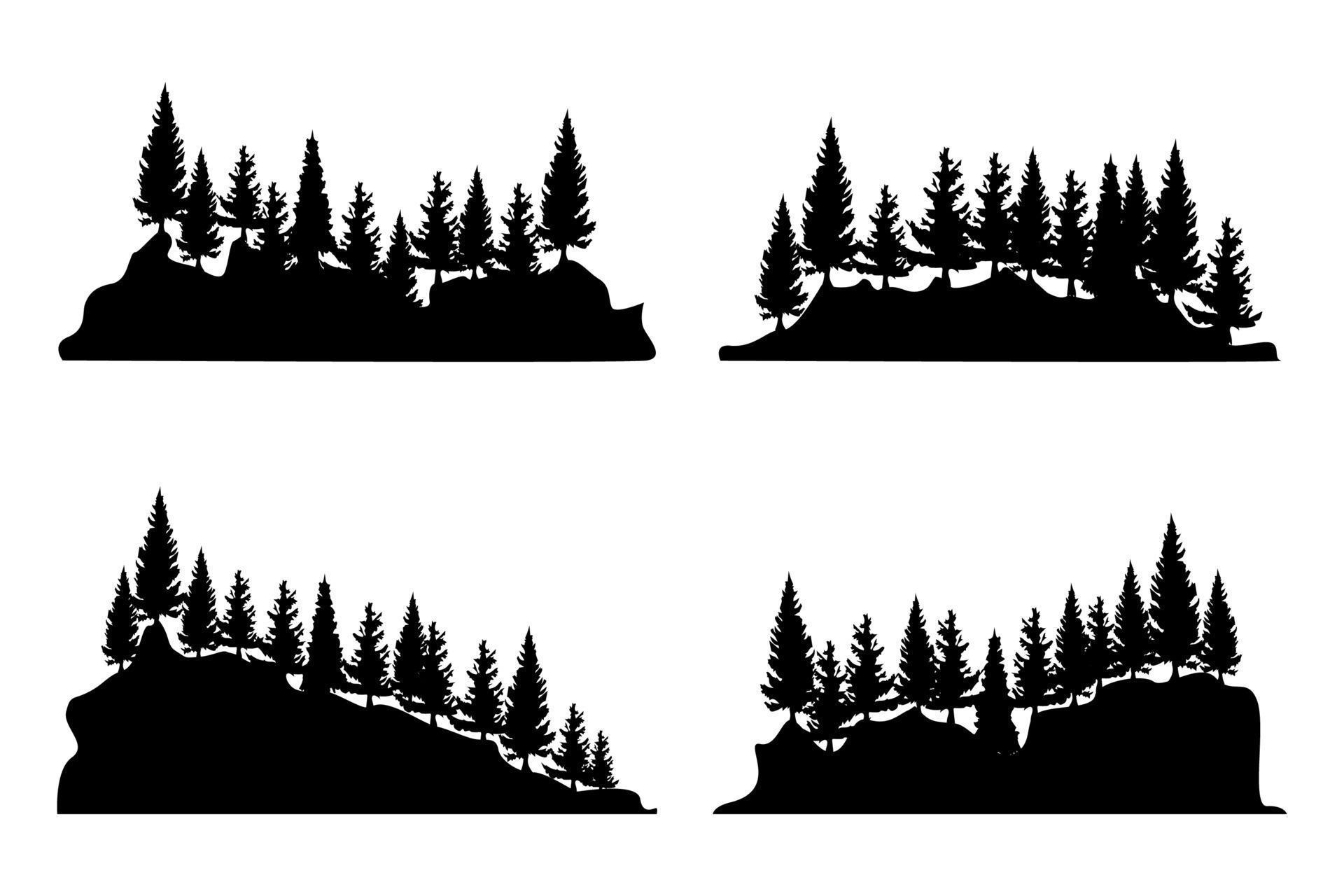 Tree silhouette background with tall and small trees. Forest silhouette illustration. 21564200 ...