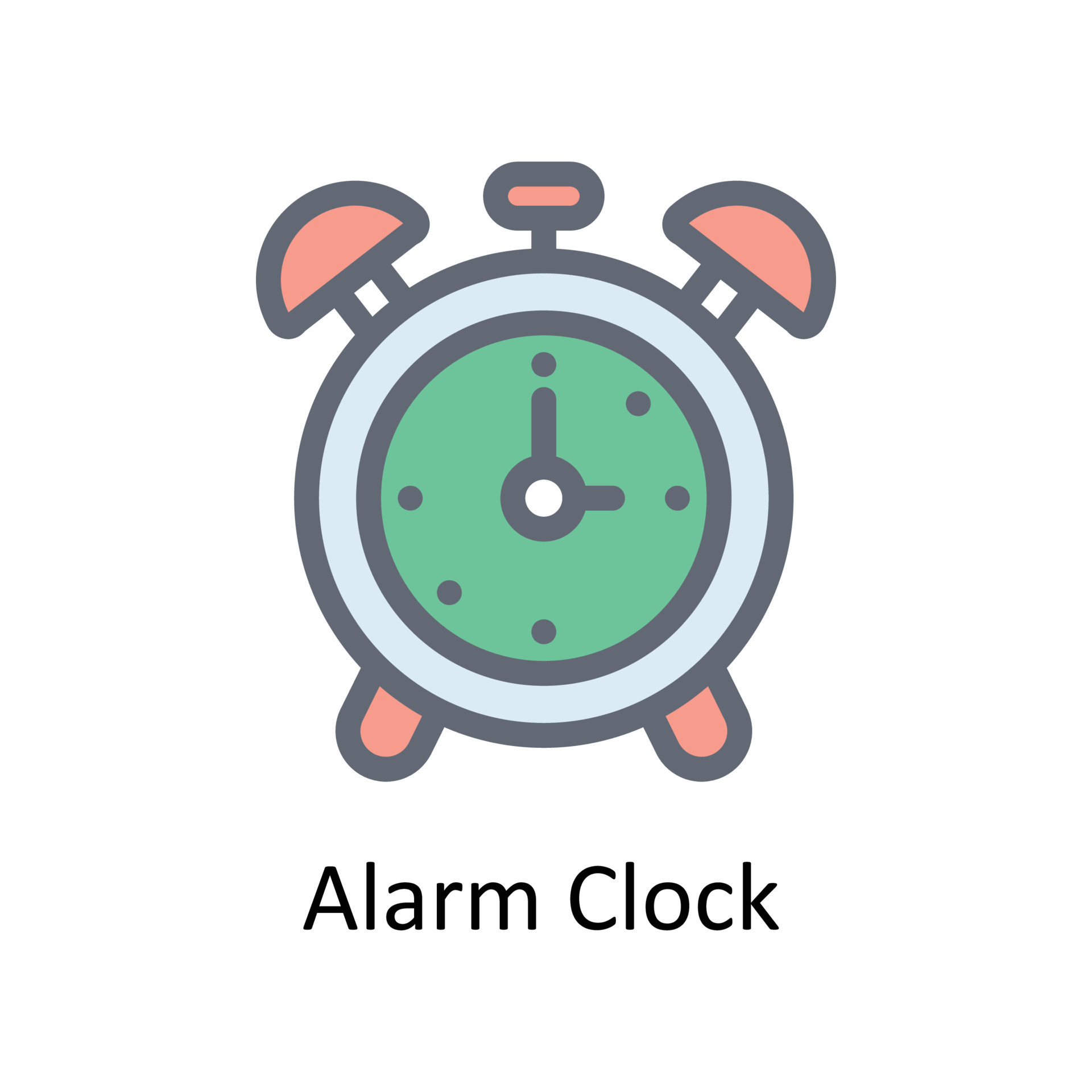 Alarm Clock Vector Fill outline Icons. Simple stock illustration stock ...