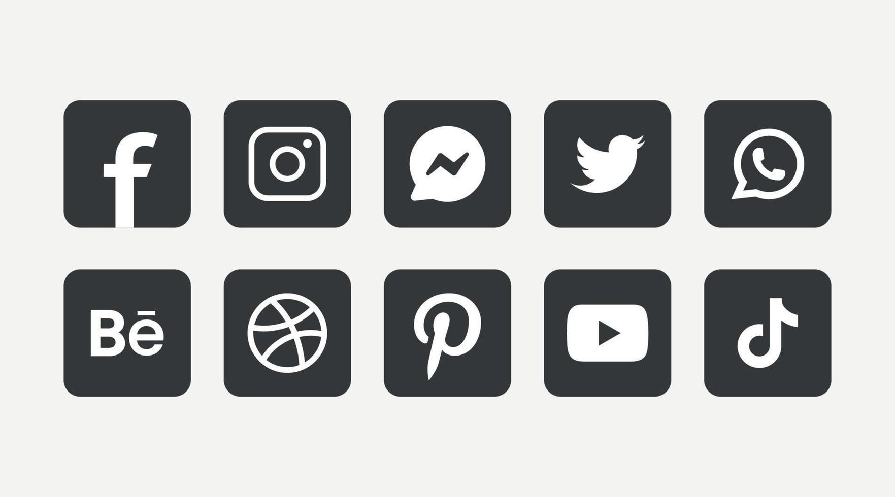 Social Media Logo Icons Collection Facebook Instagram Youtube