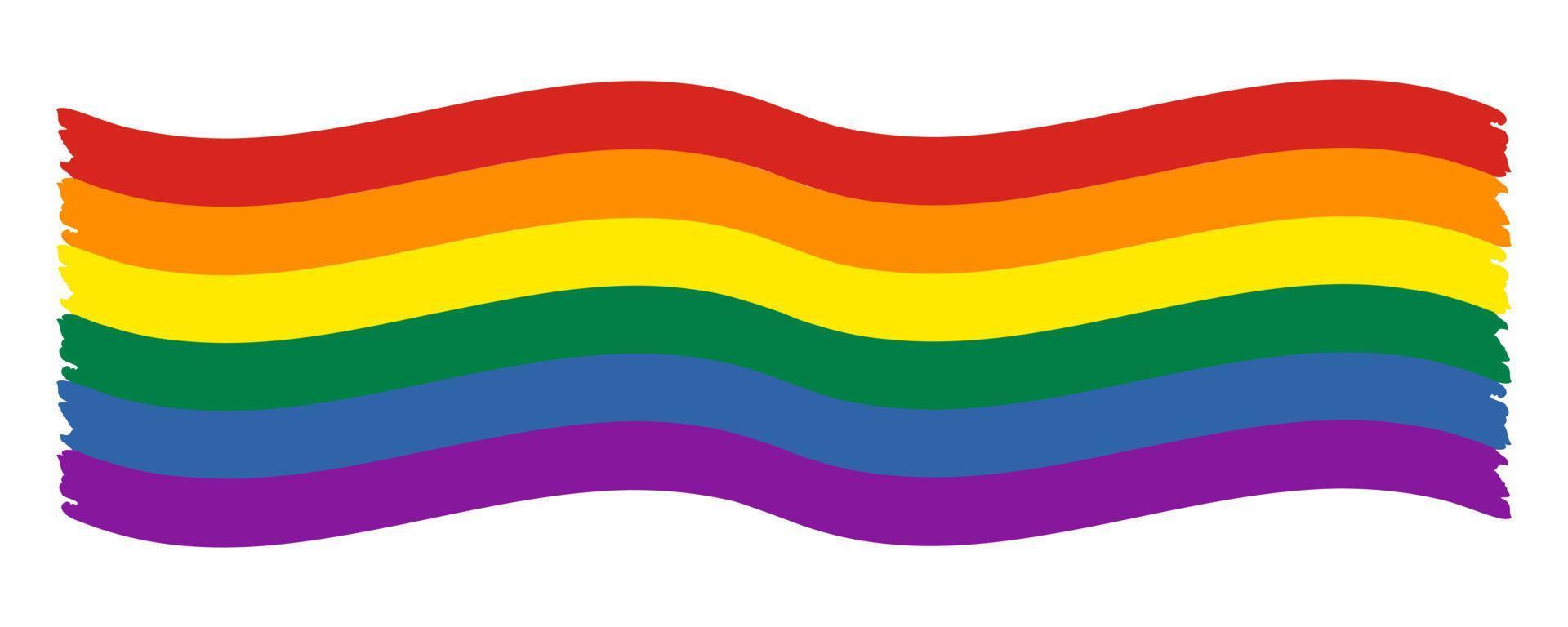 Wide Waving Pride Flag Rainbow Lgbt Symbol Icon Flat Vector Hot Sex