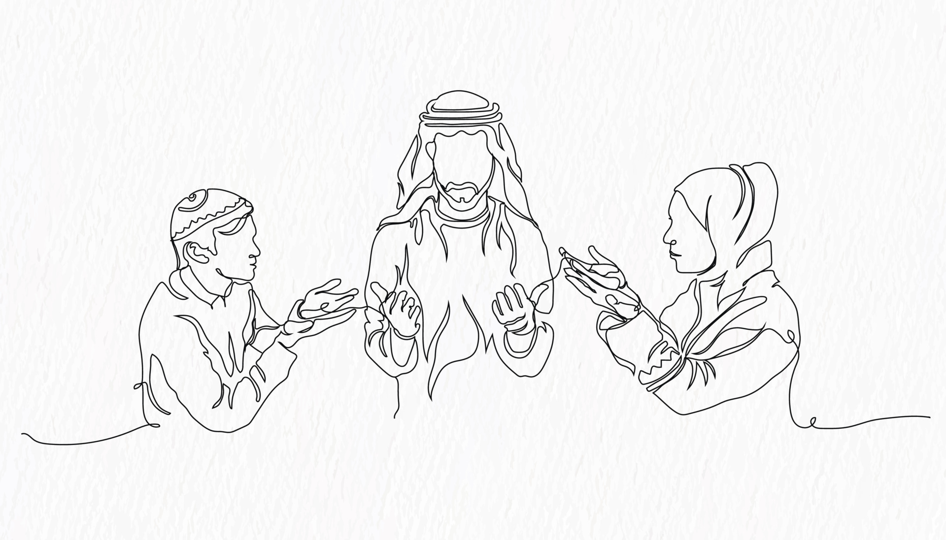 A drawing of a Muslim family praying during Ramadan Man praying with ... A drawing of a Muslim family praying during Ramadan Man praying with ...